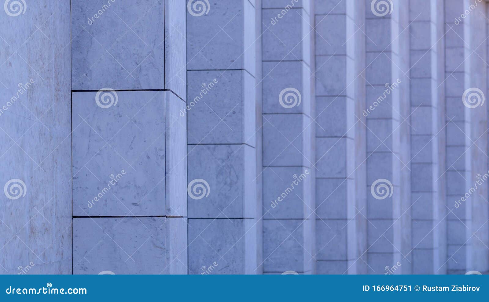 Texture with Perspective. Architectural Vertical Columns. the Wall Goes ...