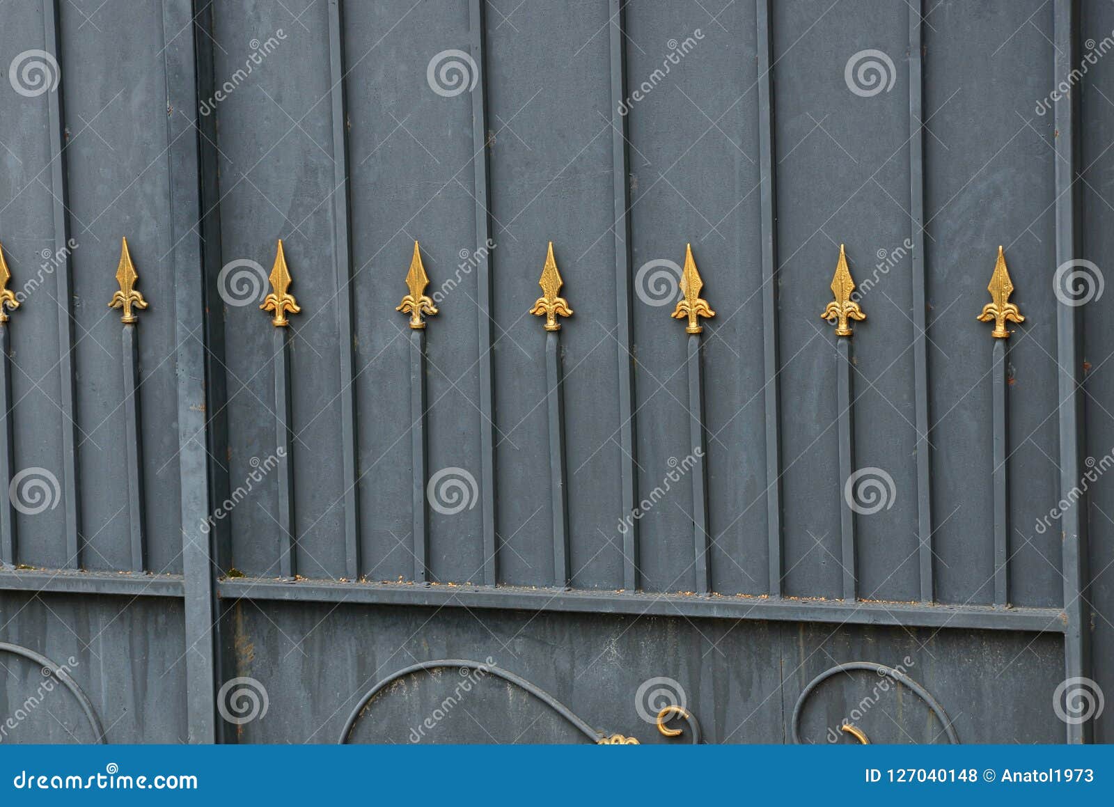 Part of a Black Metal Wall with a Forged Pattern Stock Photo - Image of ...