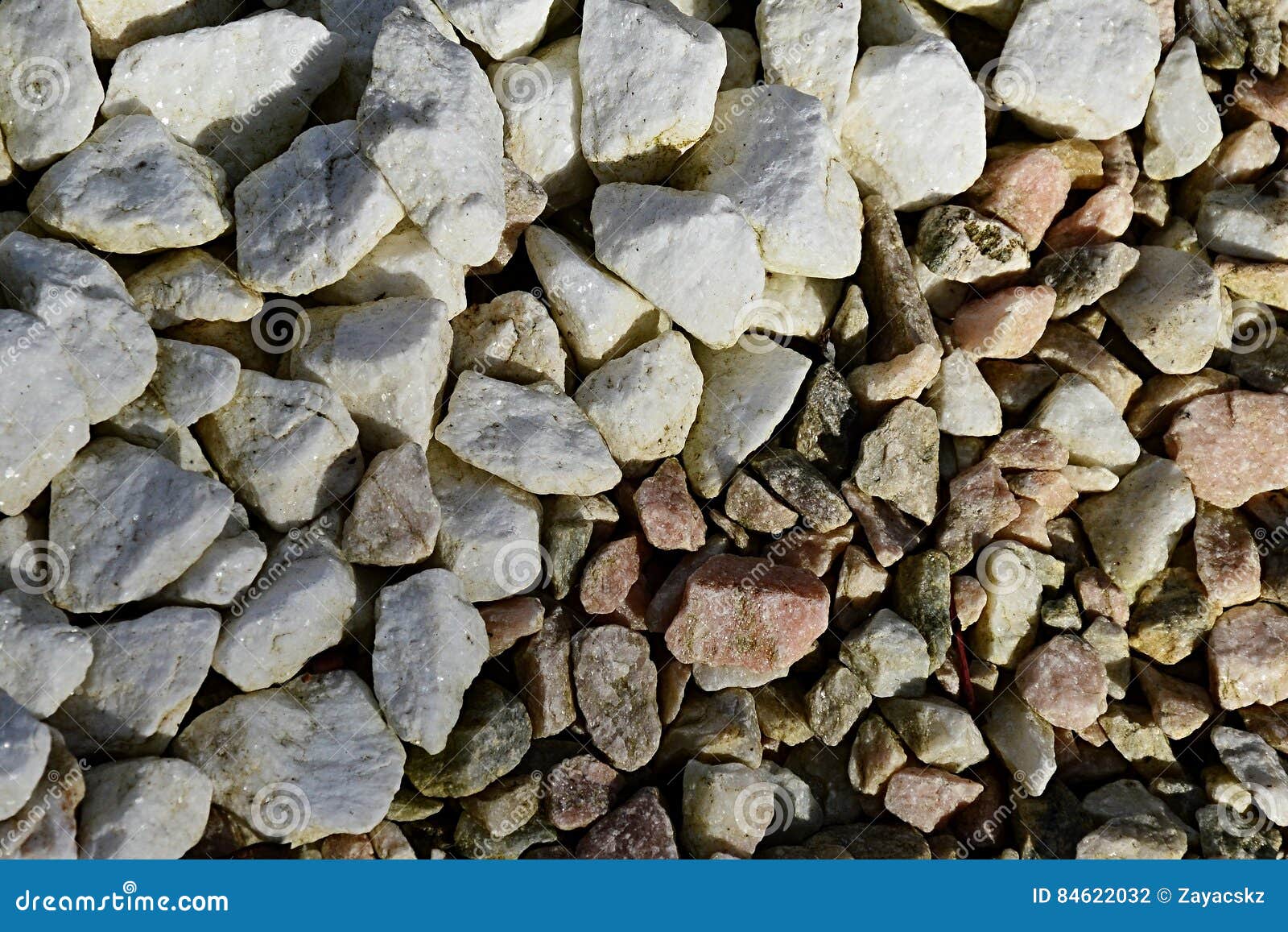 Texture of Pile of White and Darker Decorative Stones, Diagonal ...