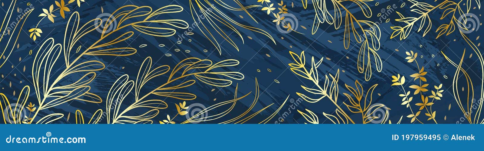 Banner with Leaves, Plants. Abstract Natural Elements Stock Vector ...