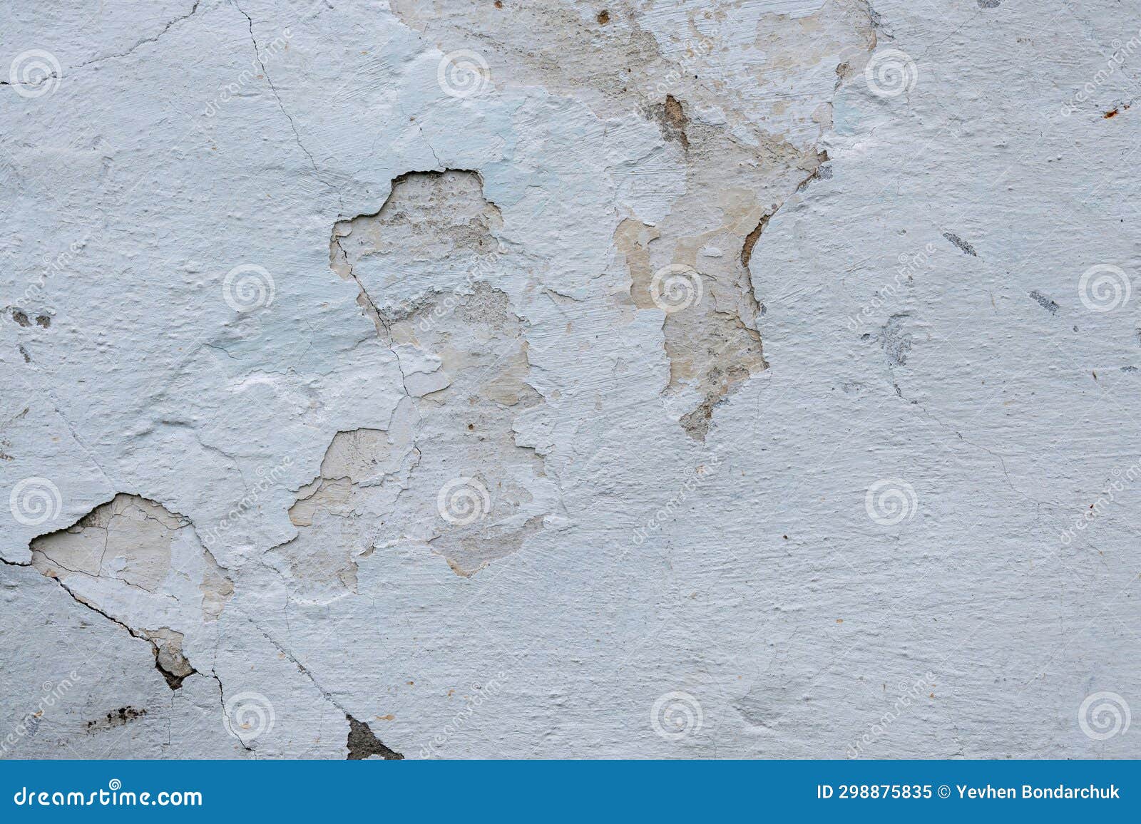 Texture of a Plastered Wall, Painted White, in Places with Pieces of ...
