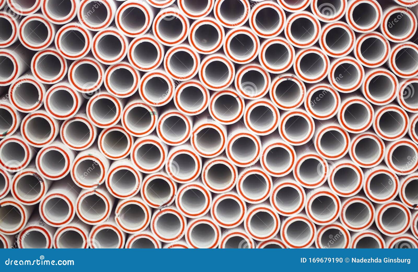 Texture of plastic pipes stock photo. Image of equipment - 169679190