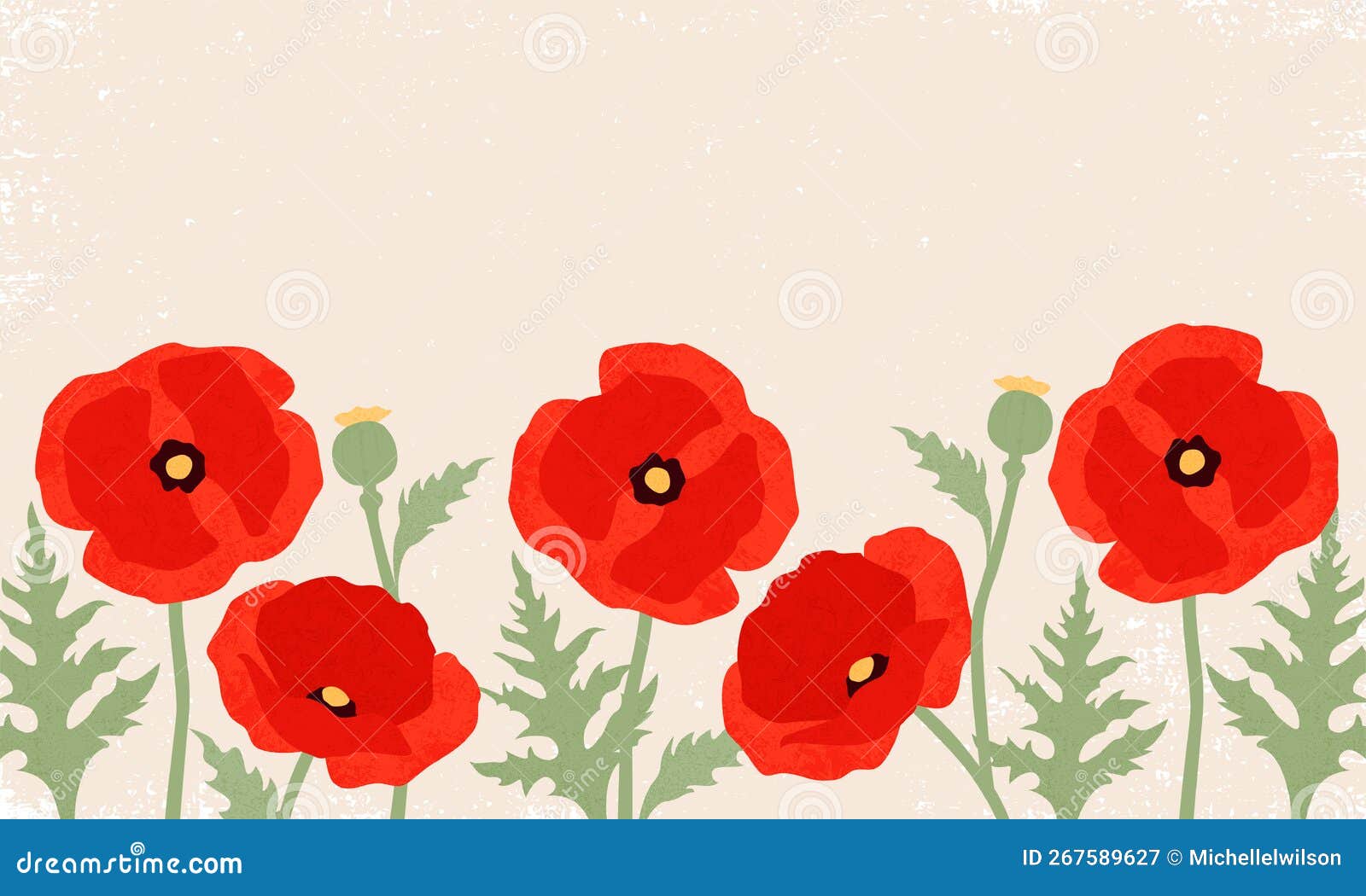 A poppy flower design stock vector. Illustration of flower - 267589627