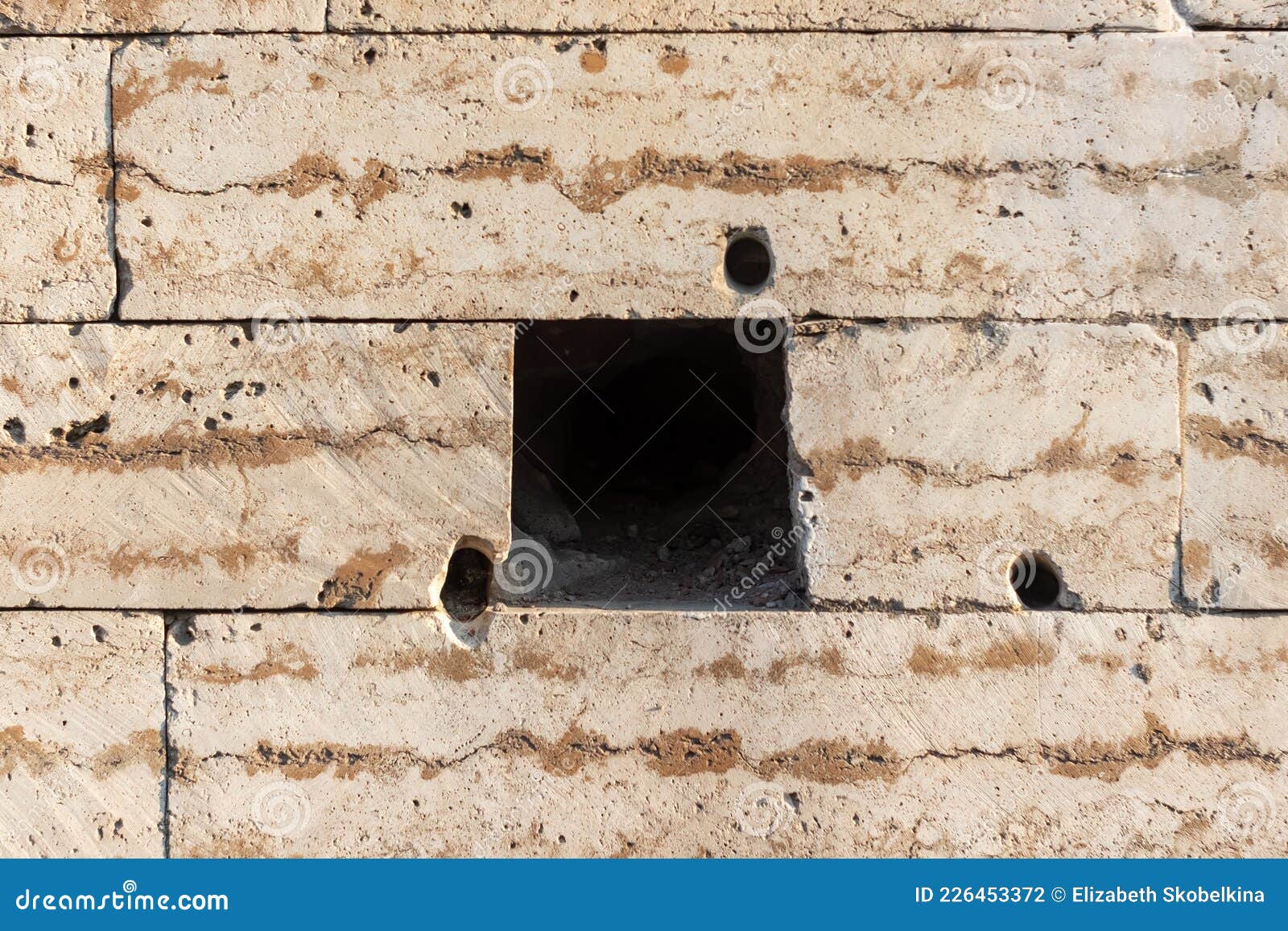 Texture Of Porous Limestone Stone Of Orange Color. Wall Background With ...