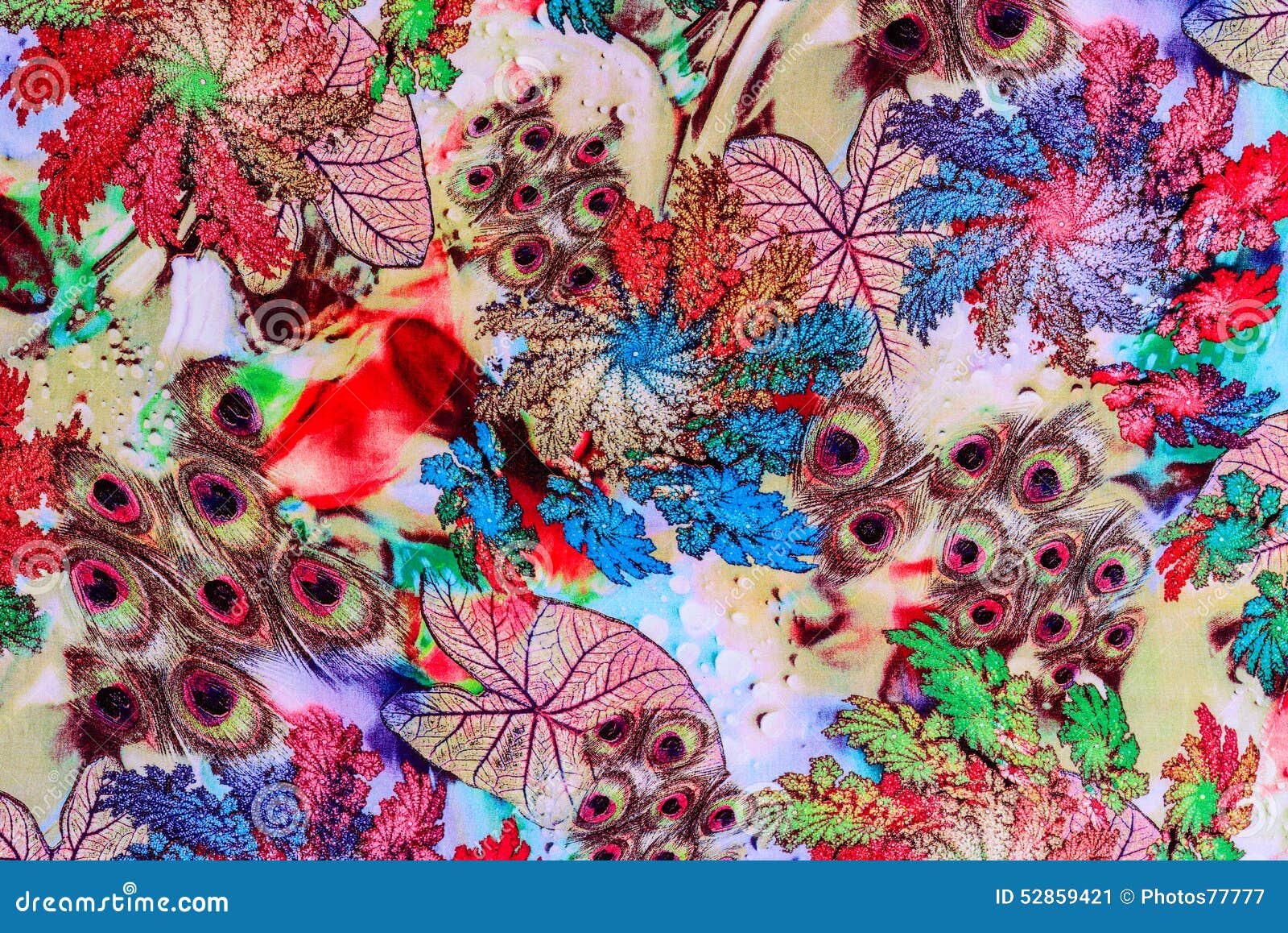 Texture of Print Fabric Striped Peacock Feather and Natural Stock Image ...