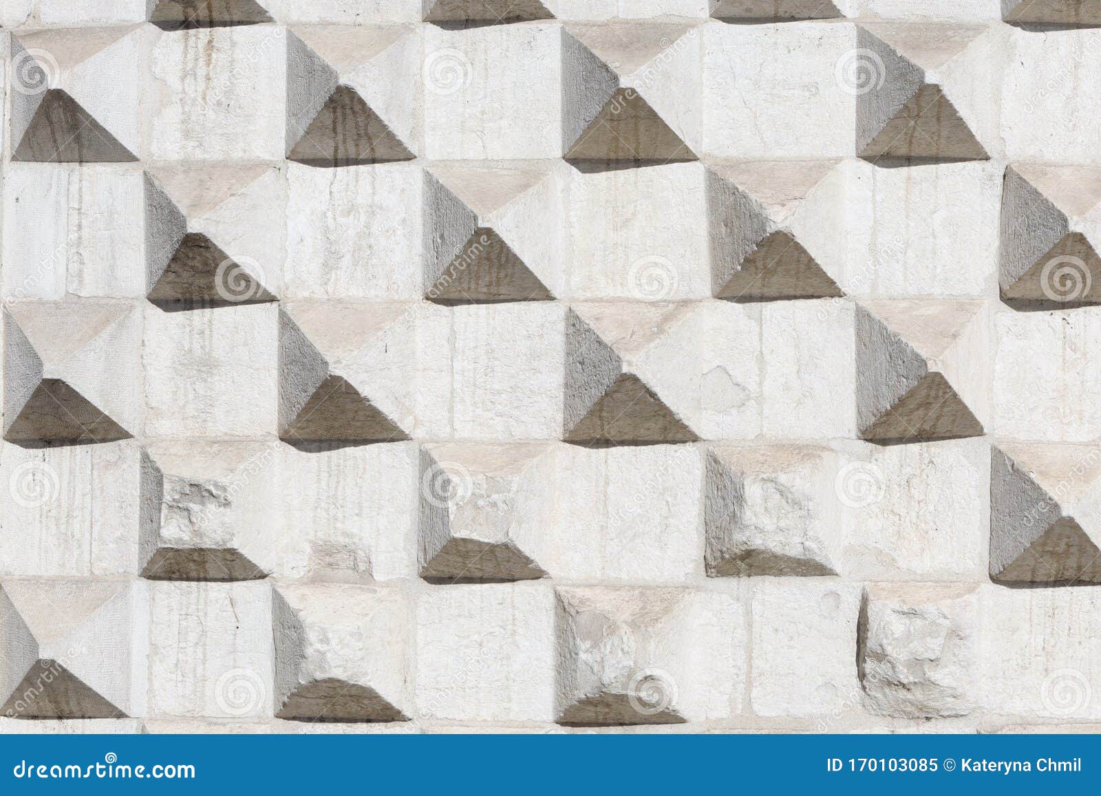 Texture with Protruding Pyramids of Old Concrete Wall Stock Image ...