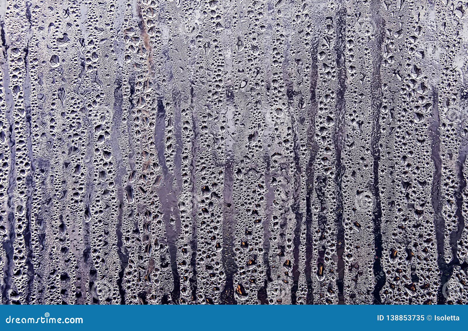 Texture of Rain Drops on a Glass Wet Transparent Surface Stock Image ...