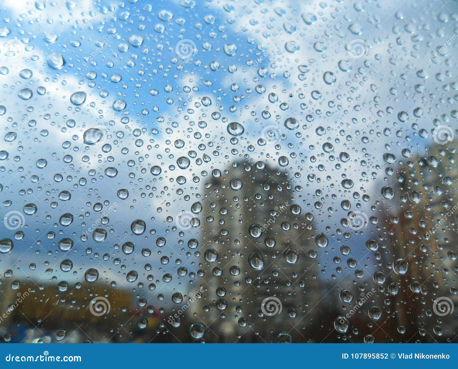 Texture of Rain Drops on the Summer Window Stock Photo - Image of ...