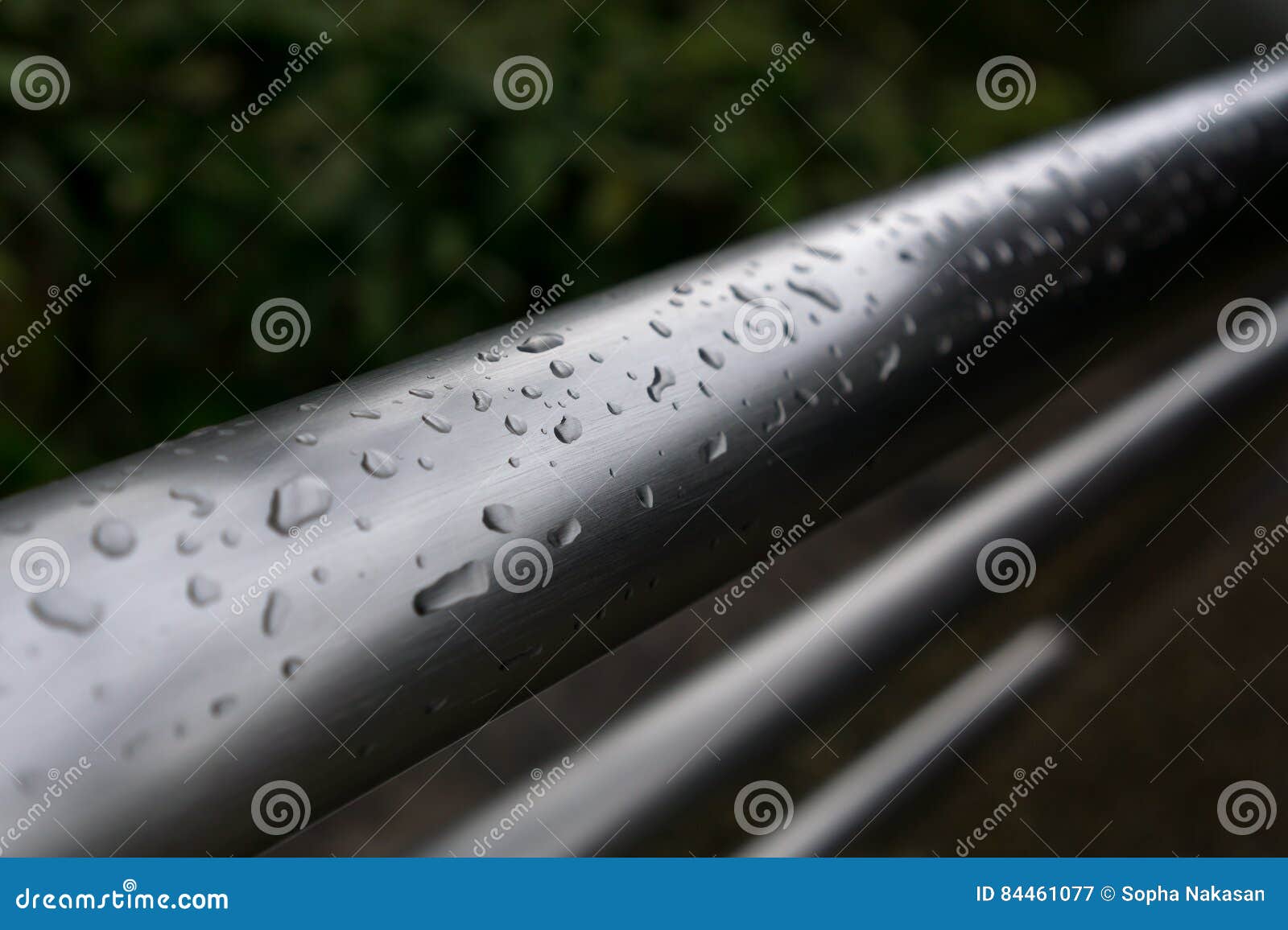 Texture of Raindrop on Steel Pipe. Stock Image - Image of cold, balcony: 84461077