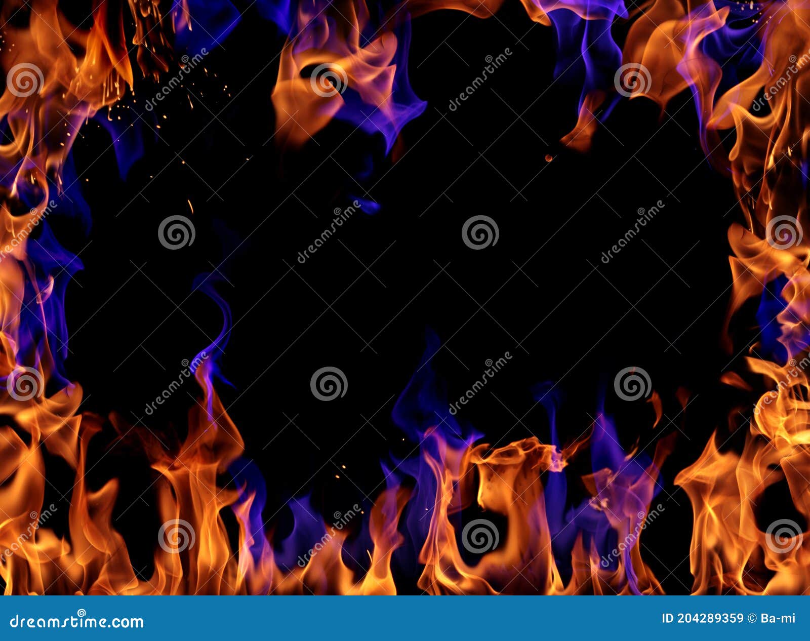 Blue And Red Flames Real