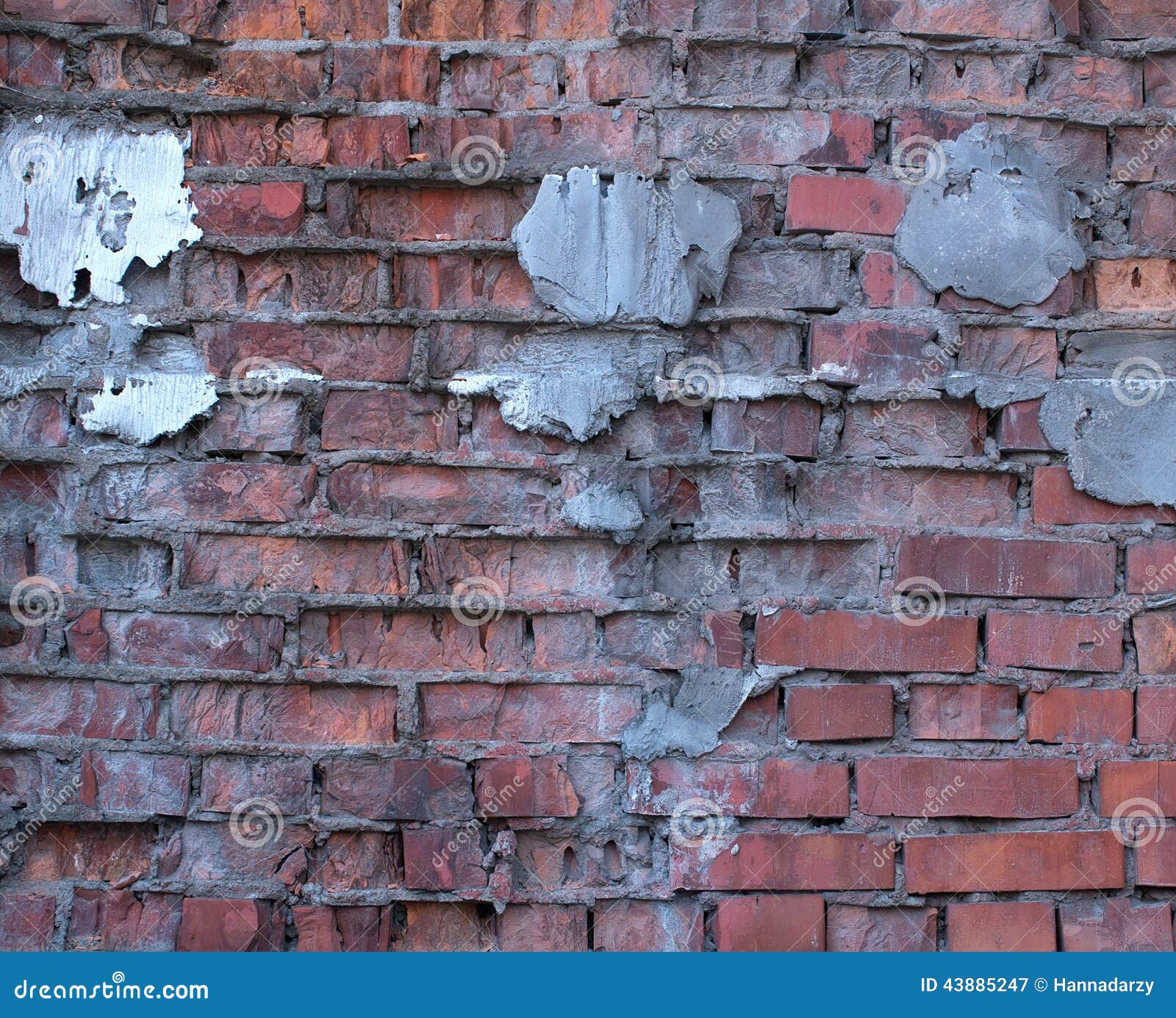 Texture of Red Brick Wall with Cement Patches Stock Image - Image of ...