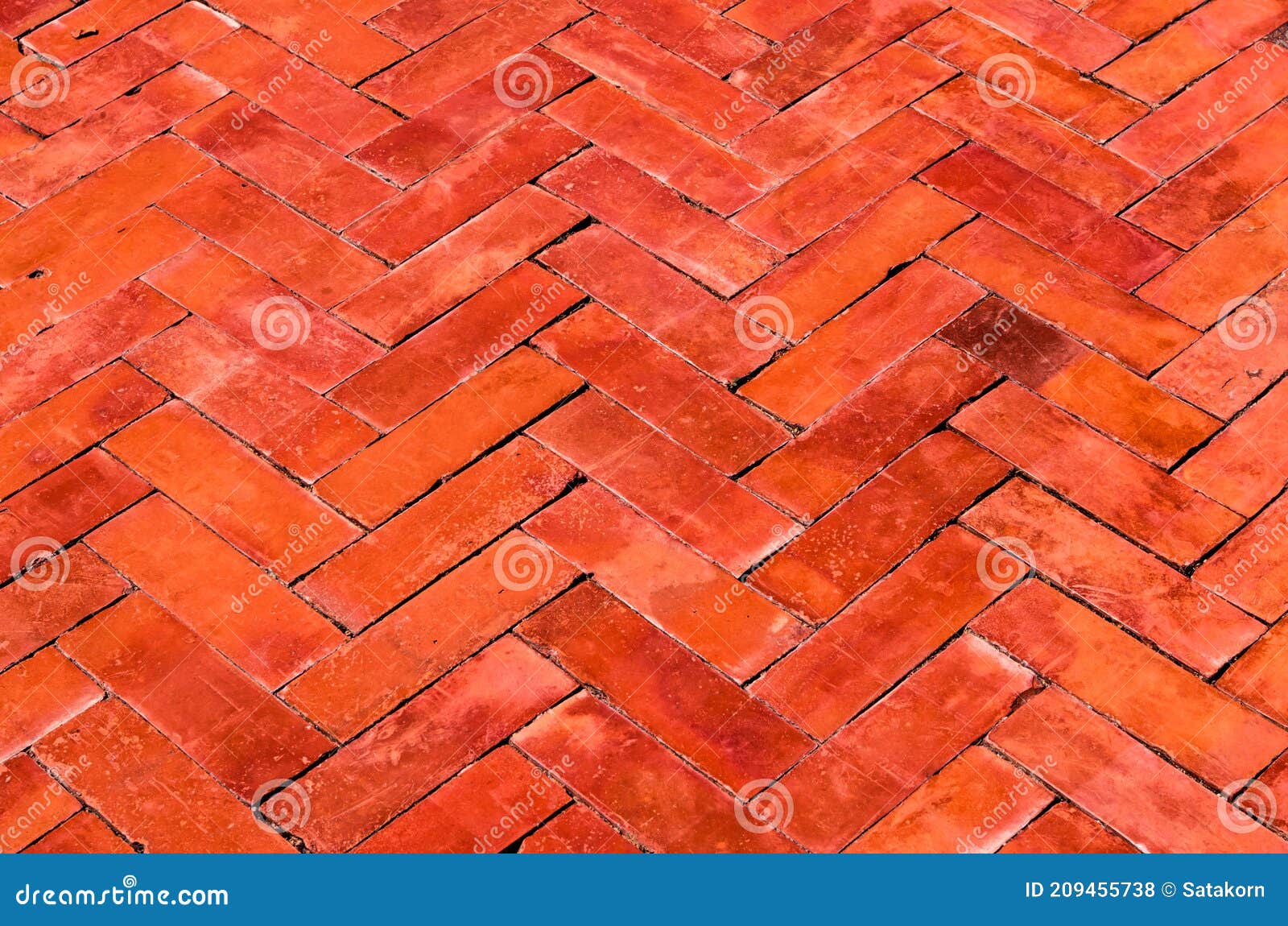 The Red Brick ZigZag Seam Flooring and Pathway Stock Photo - Image of ...
