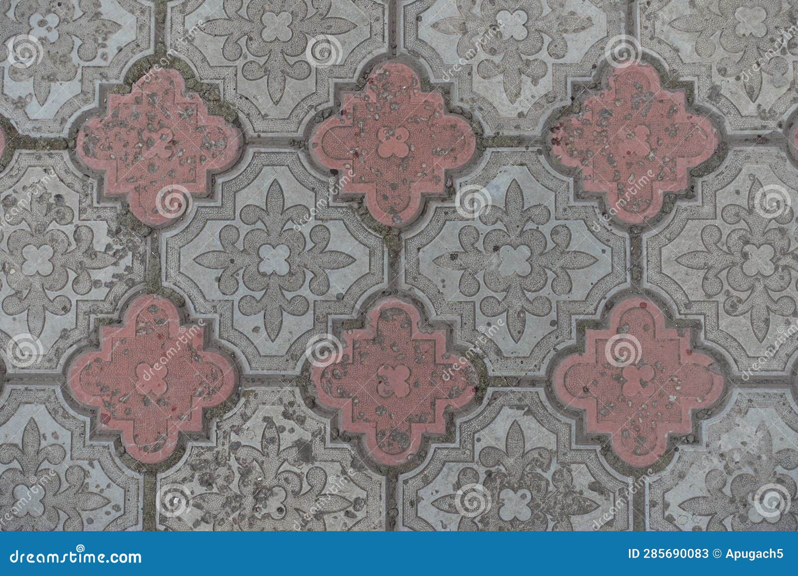 Texture of Red and Gray Curvy Segmental Concrete Pavement Stock Image ...