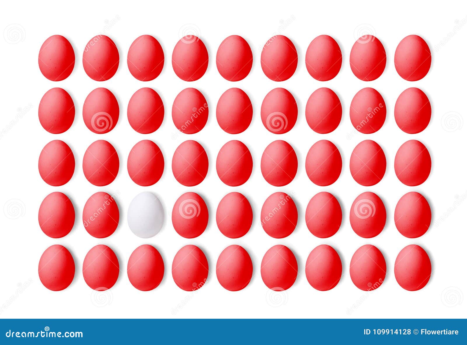 Texture Of Red And White Eggs On A White Background, Laid In A Line ...