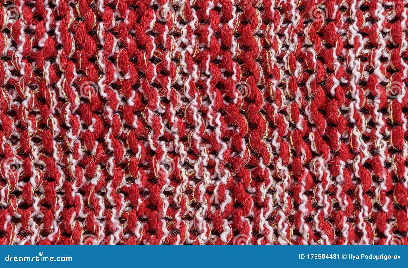 Texture of a Red and White Knitted Sweater Closeup. Knitted Wool ...