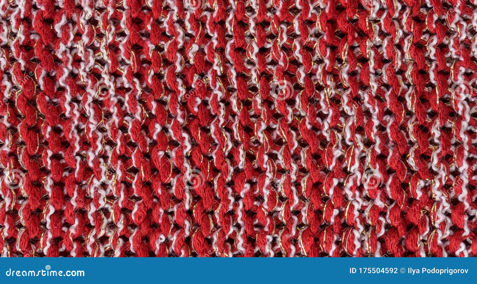Texture of a Red and White Knitted Sweater Closeup. Knitted Wool ...