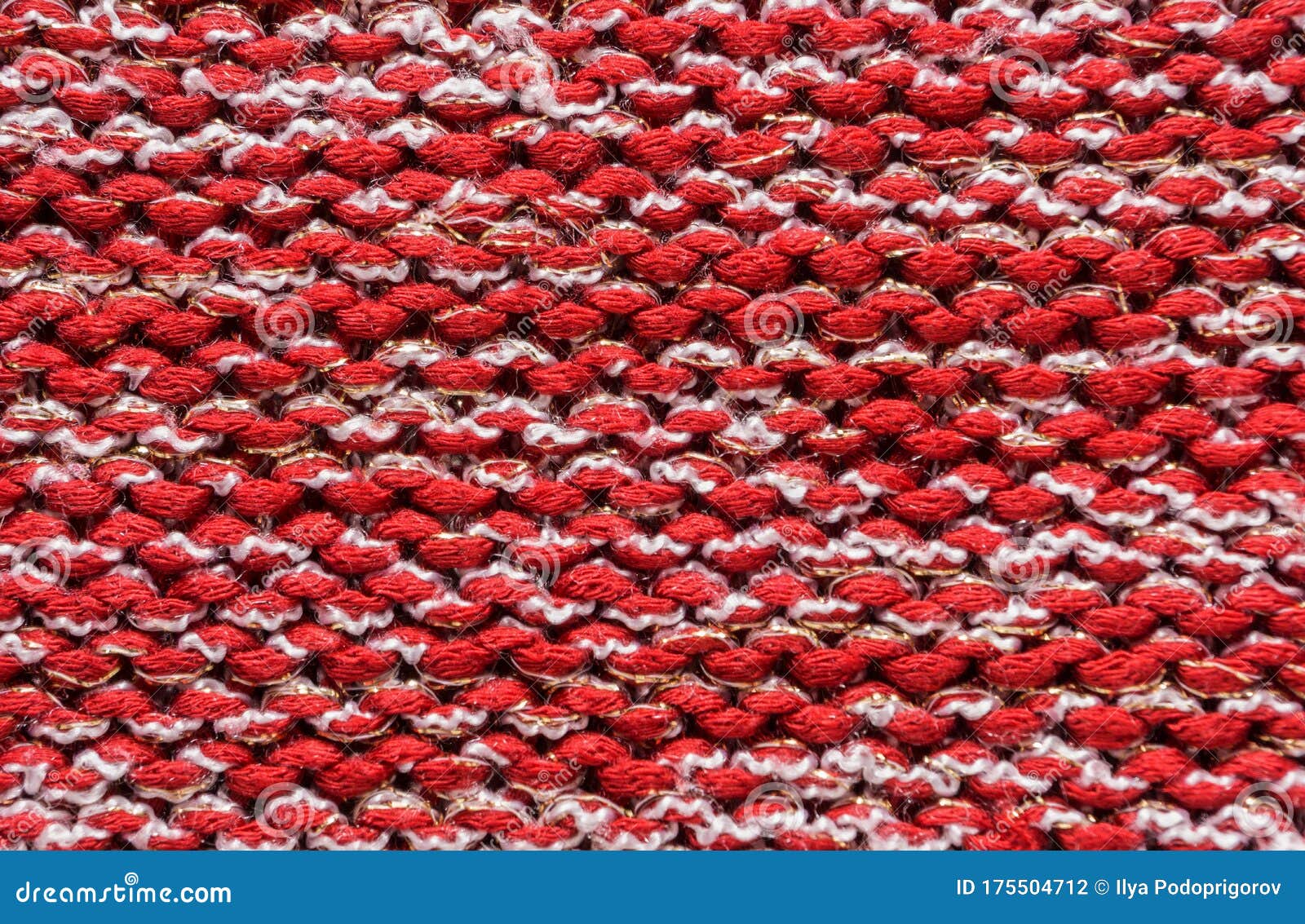 Texture of a Red and White Knitted Sweater Closeup. Knitted Wool ...