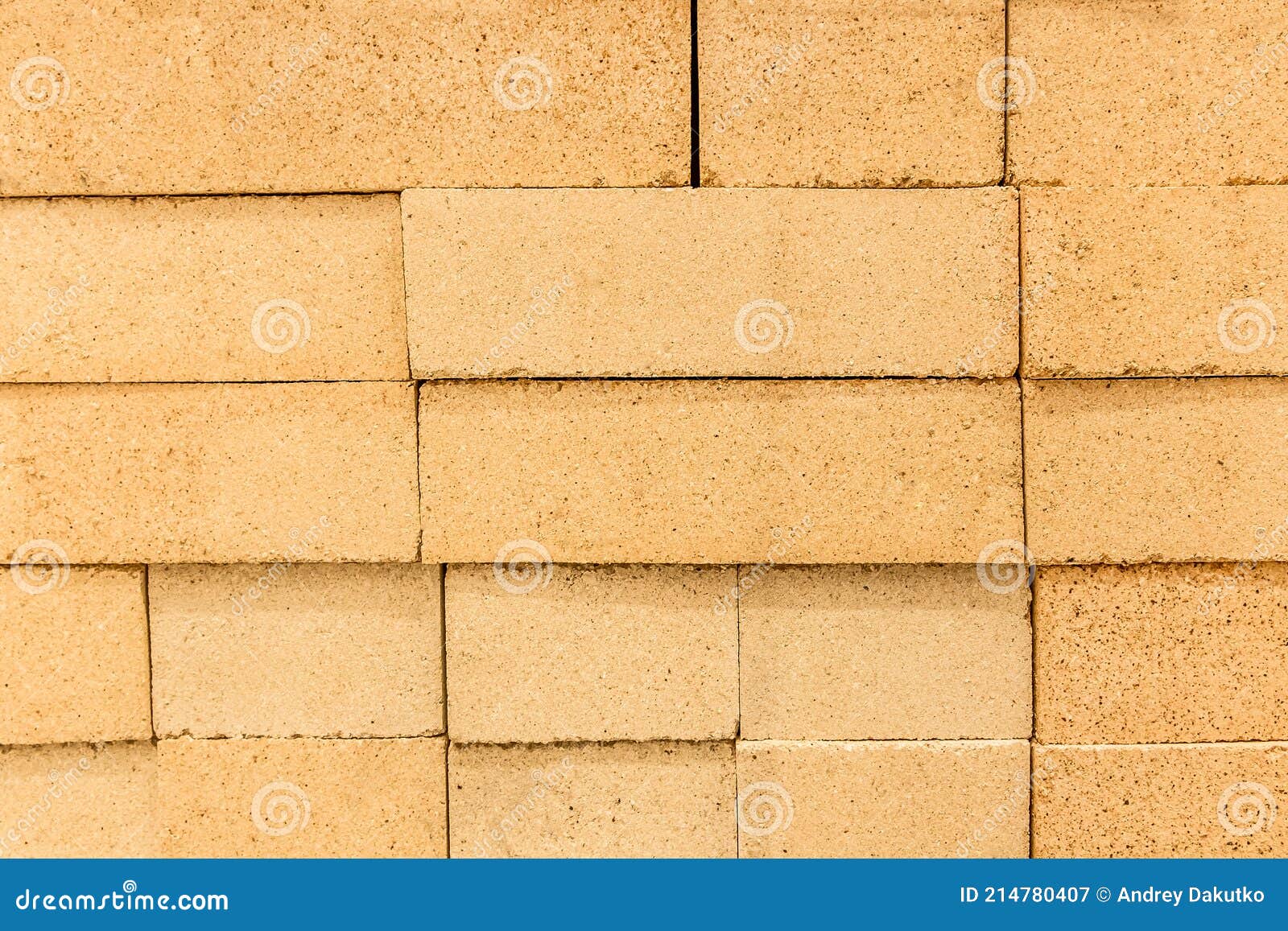 Texture of Refractory Sand-colored Brick Blocks Wall Closeup ...