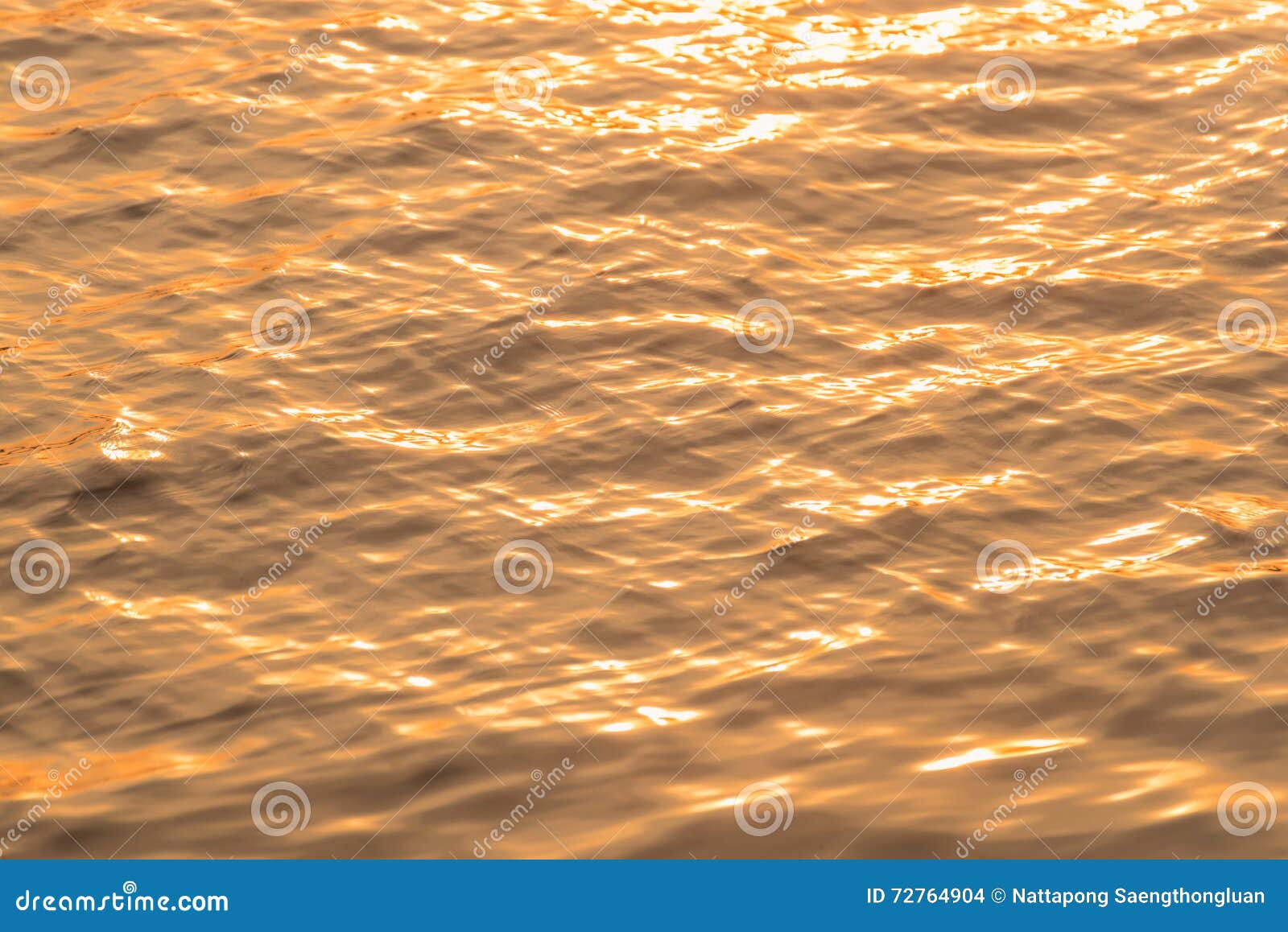 Texture of Ripples in a River, in the Golden Hour. Stock Photo - Image ...