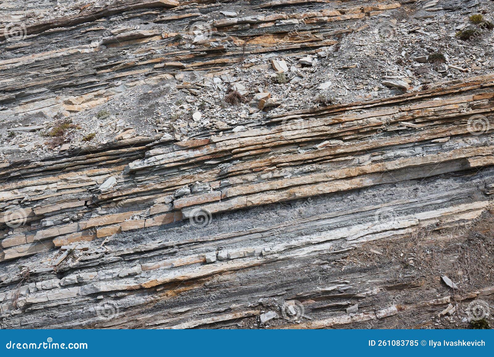 Texture of Rock with Different Rocks, Several Layers of Rock, Close-up ...