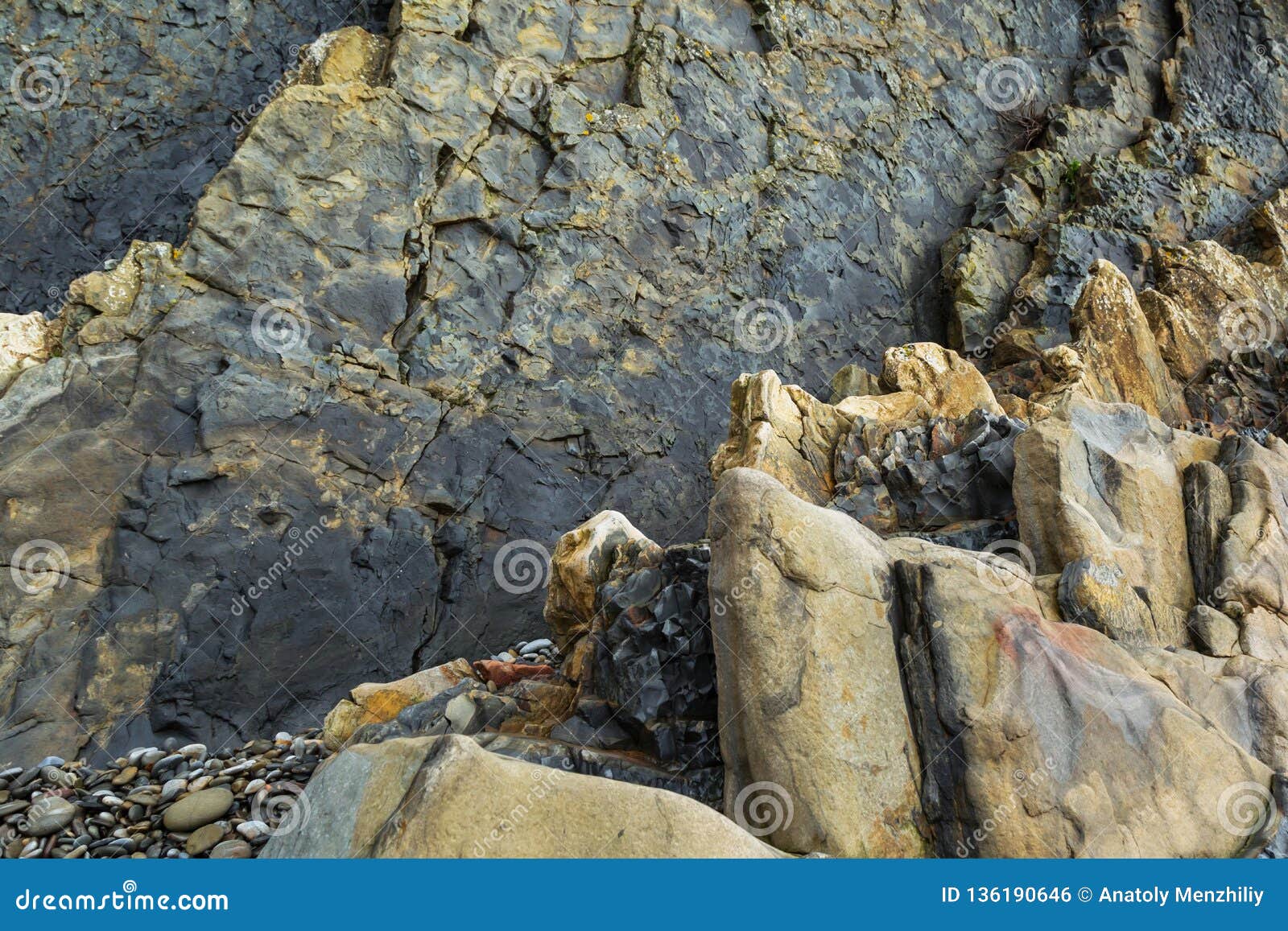 Texture of the Rocks on the Shore of Black Sea. Stock Photo - Image of ...