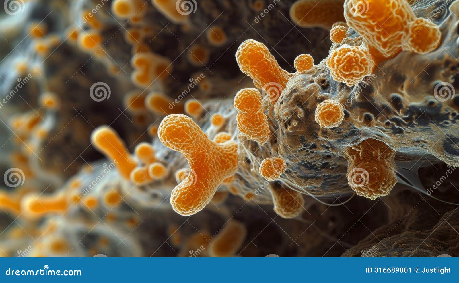 Texture of a Ropelike Pilus Connecting Two Bacteri Stock Image - Image ...