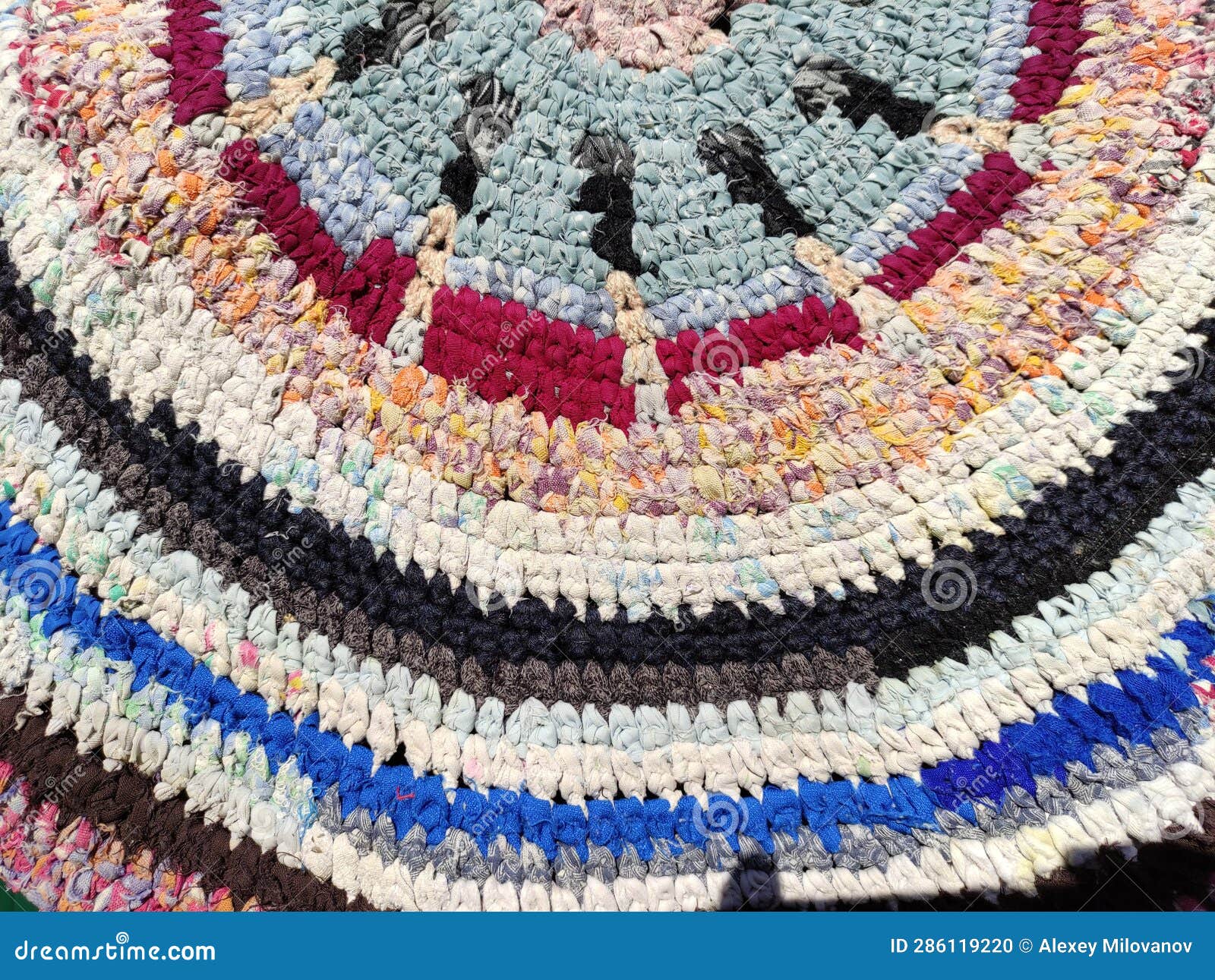 Texture of Round Handmade Russian Folk Mat Stock Photo - Image of ...