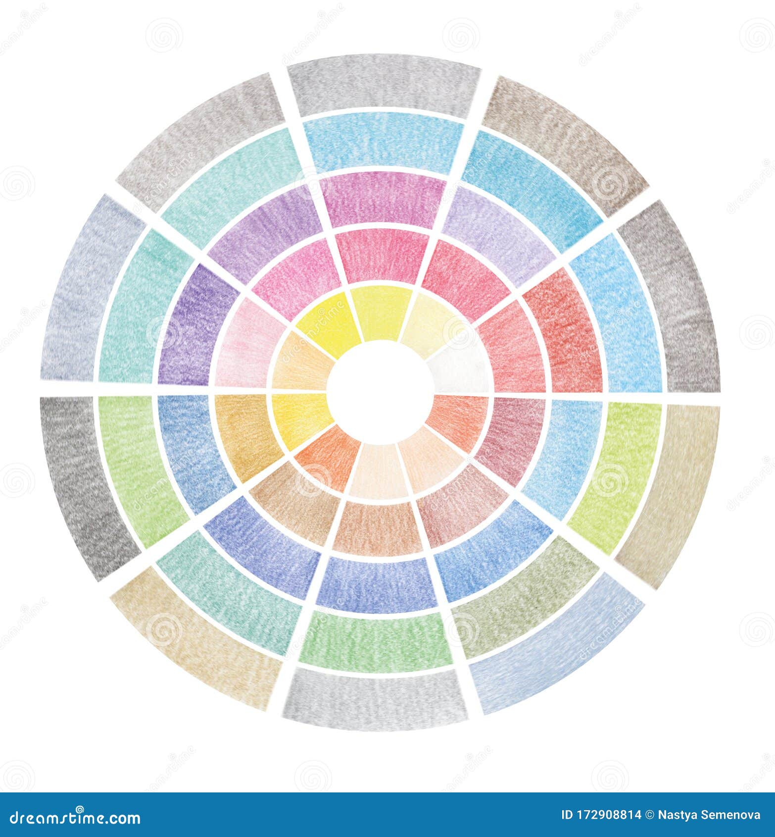 Texture Round Pencil Hand Drawing Light Color Circle Stock Illustration ...