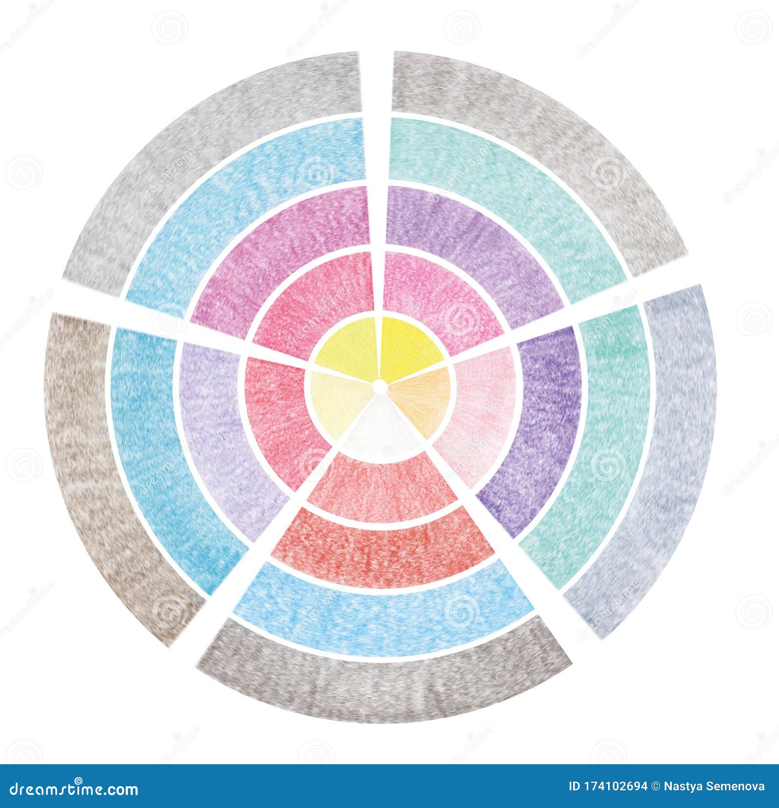 Texture Round Pencil Hand Drawing Light Color Circle Stock Illustration ...