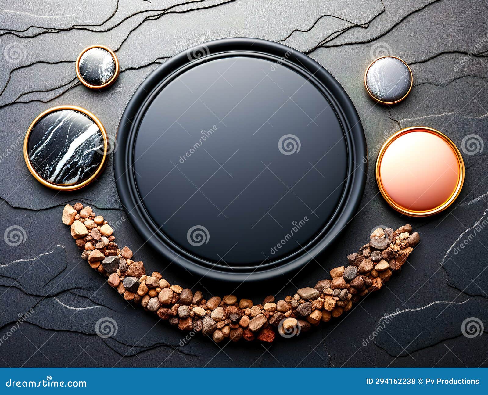 Texture Round Plates Set, Metallic Design for Frames, Palette Design ...