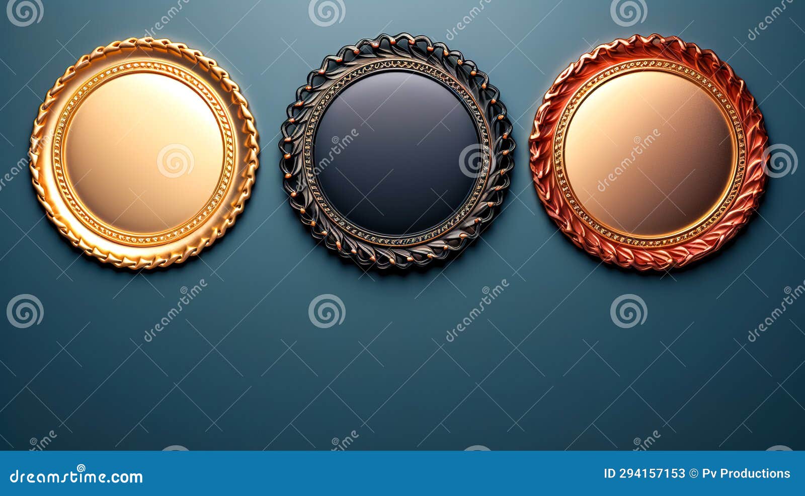 Texture Round Plates Set, Metallic Design for Frames, Palette Design ...