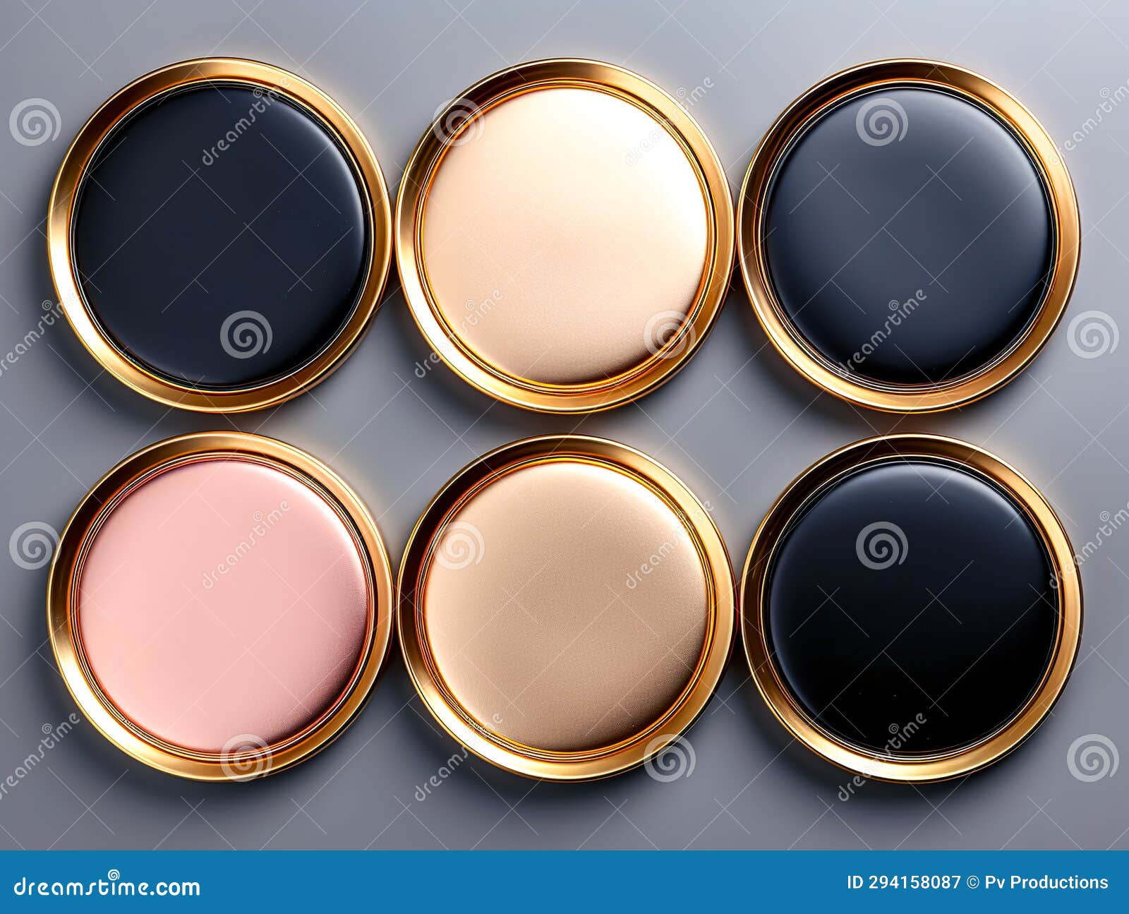 Texture Round Plates Set, Metallic Design for Frames, Palette Design ...