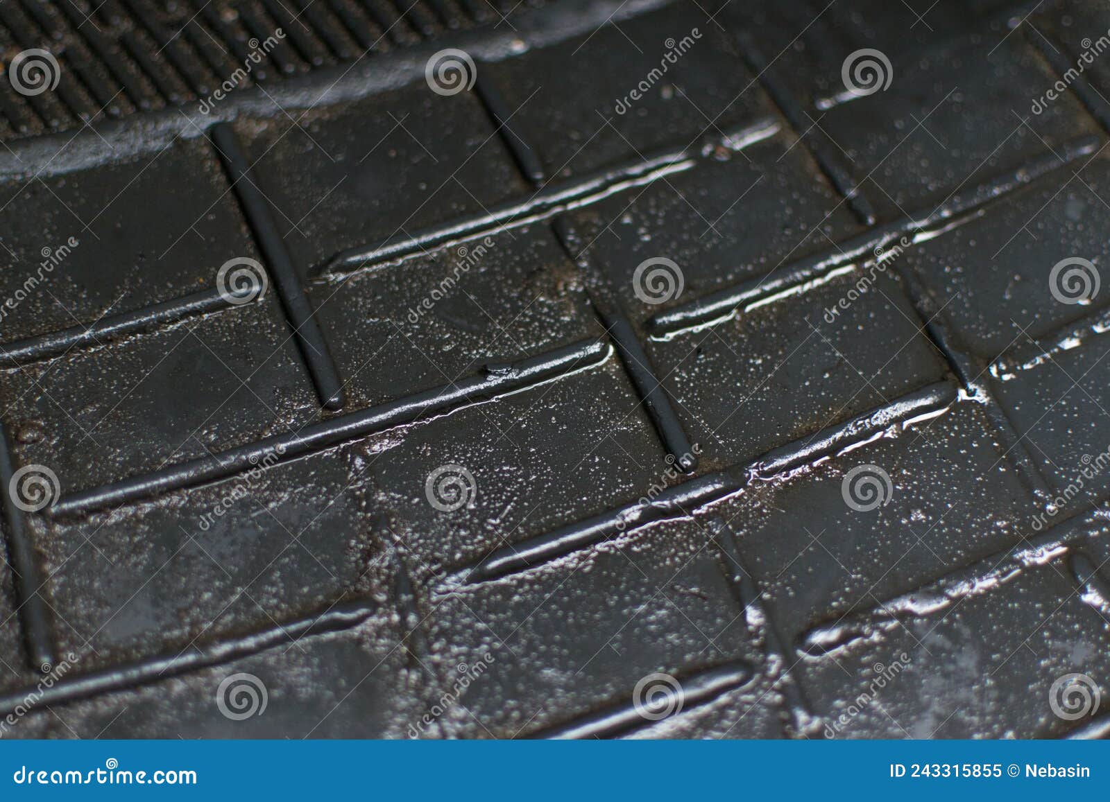 The Texture of the Rubber Mat is Wet and Dirty Stock Image - Image of ...