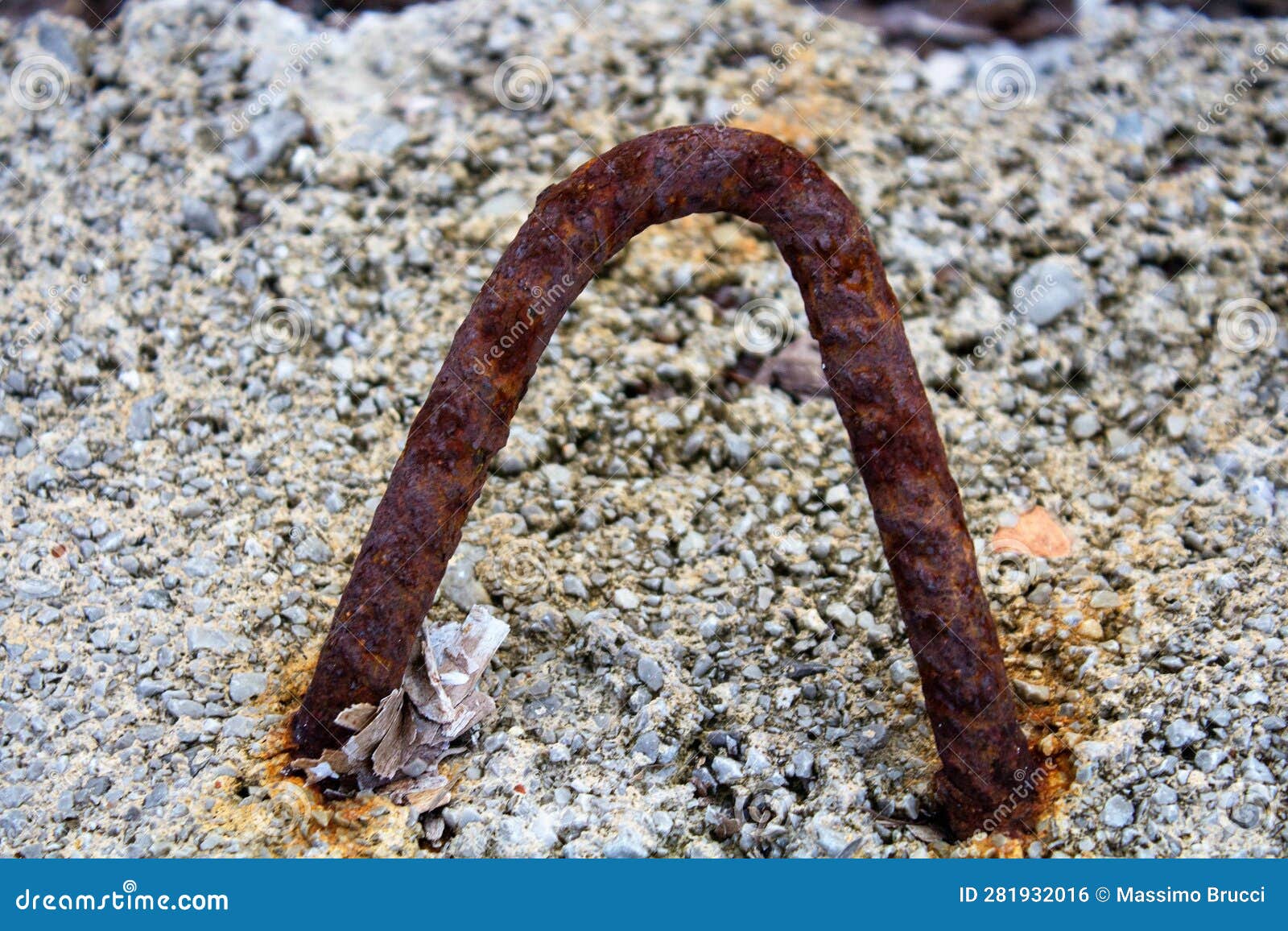 Texture of a Rusty Iron Protruding from a Surface of Concrete Stock ...