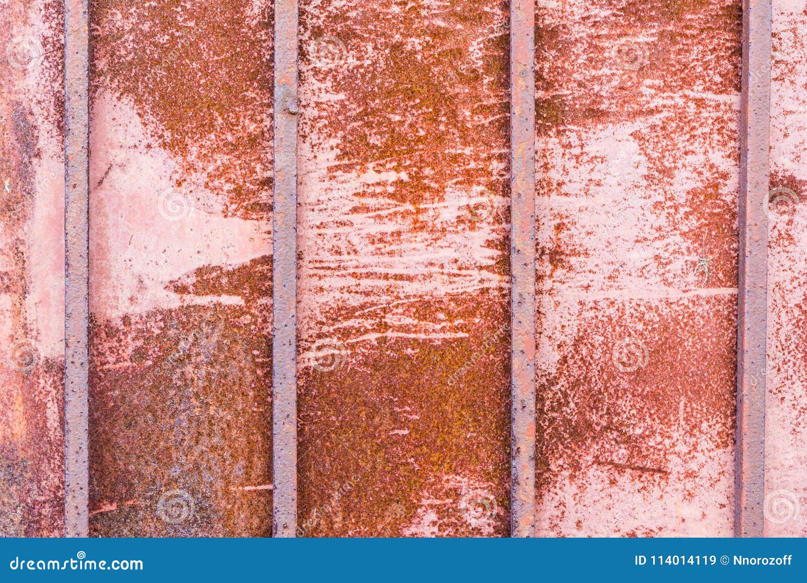 Texture Rusty Metal with Four Vertical Square Rods, Abstract Background ...