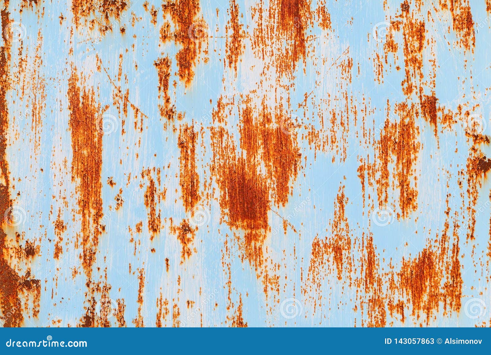 Texture of an Rusty Metal, Painted in Blue Color. the Background Image ...