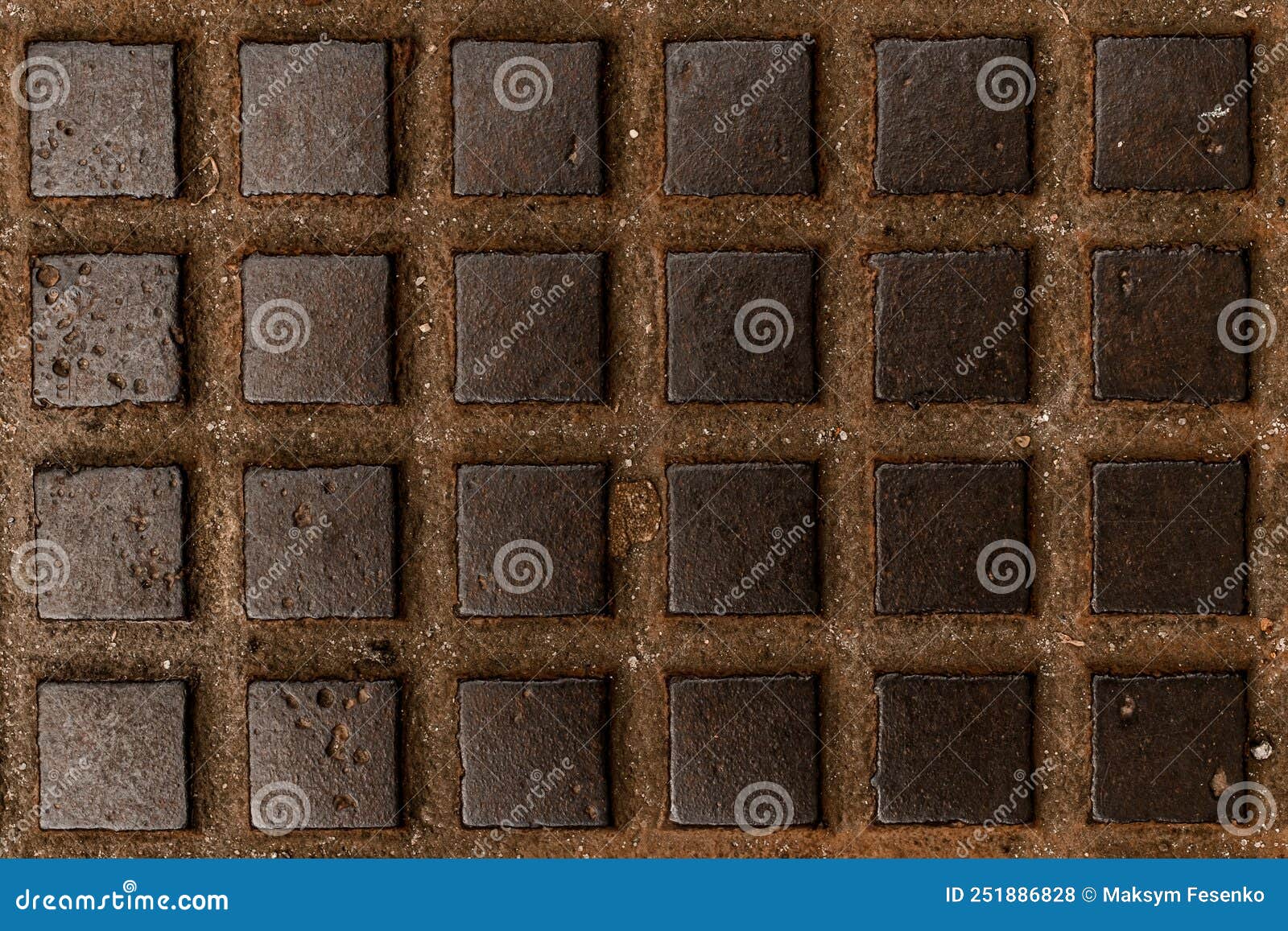 Texture of Rusty Metal Surface with Square Shapes Stock Photo - Image ...