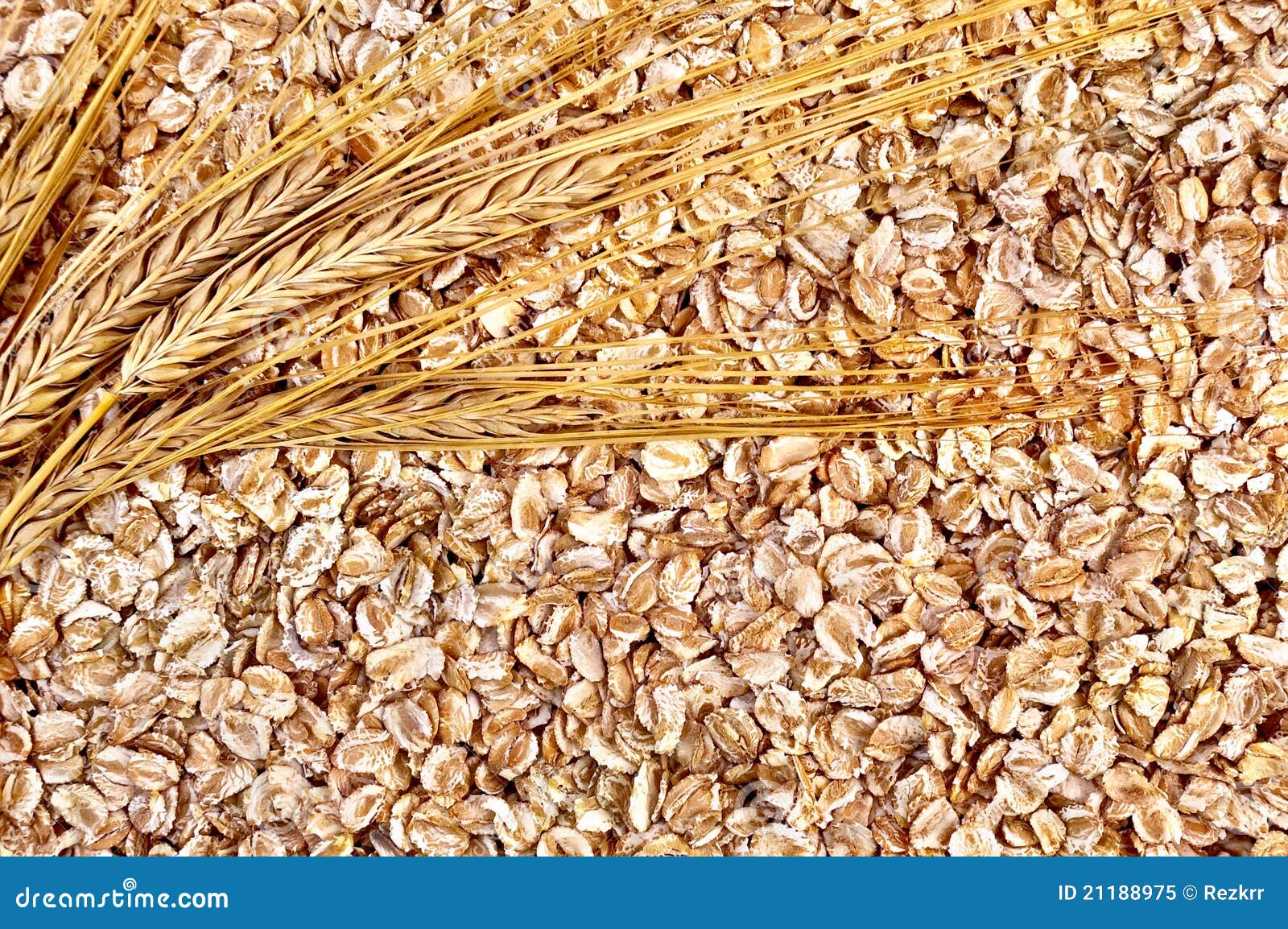 The Texture of Rye Flakes with Stalks of Rye Stock Image - Image of ...