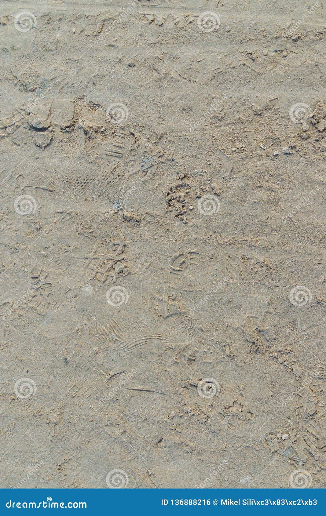 Texture of Sand on the Beach with Footsteps Stock Photo - Image of sand ...