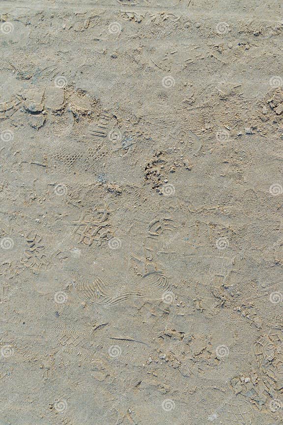 Texture of Sand on the Beach with Footsteps Stock Photo - Image of sand ...