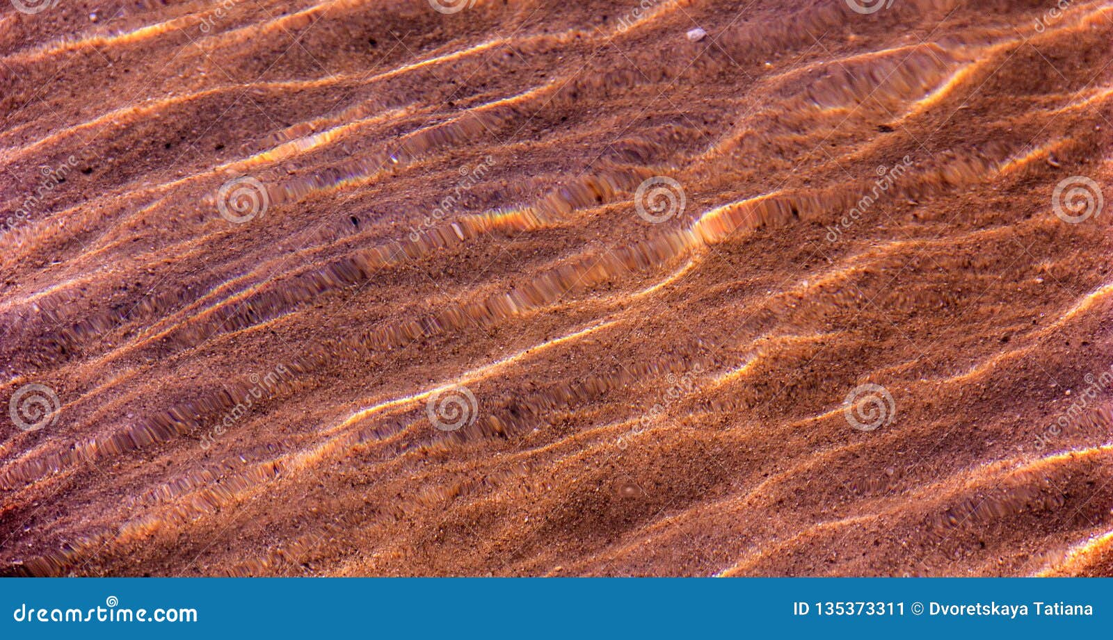 The Texture of the Sand on the Bottom through the Water Stock Image ...