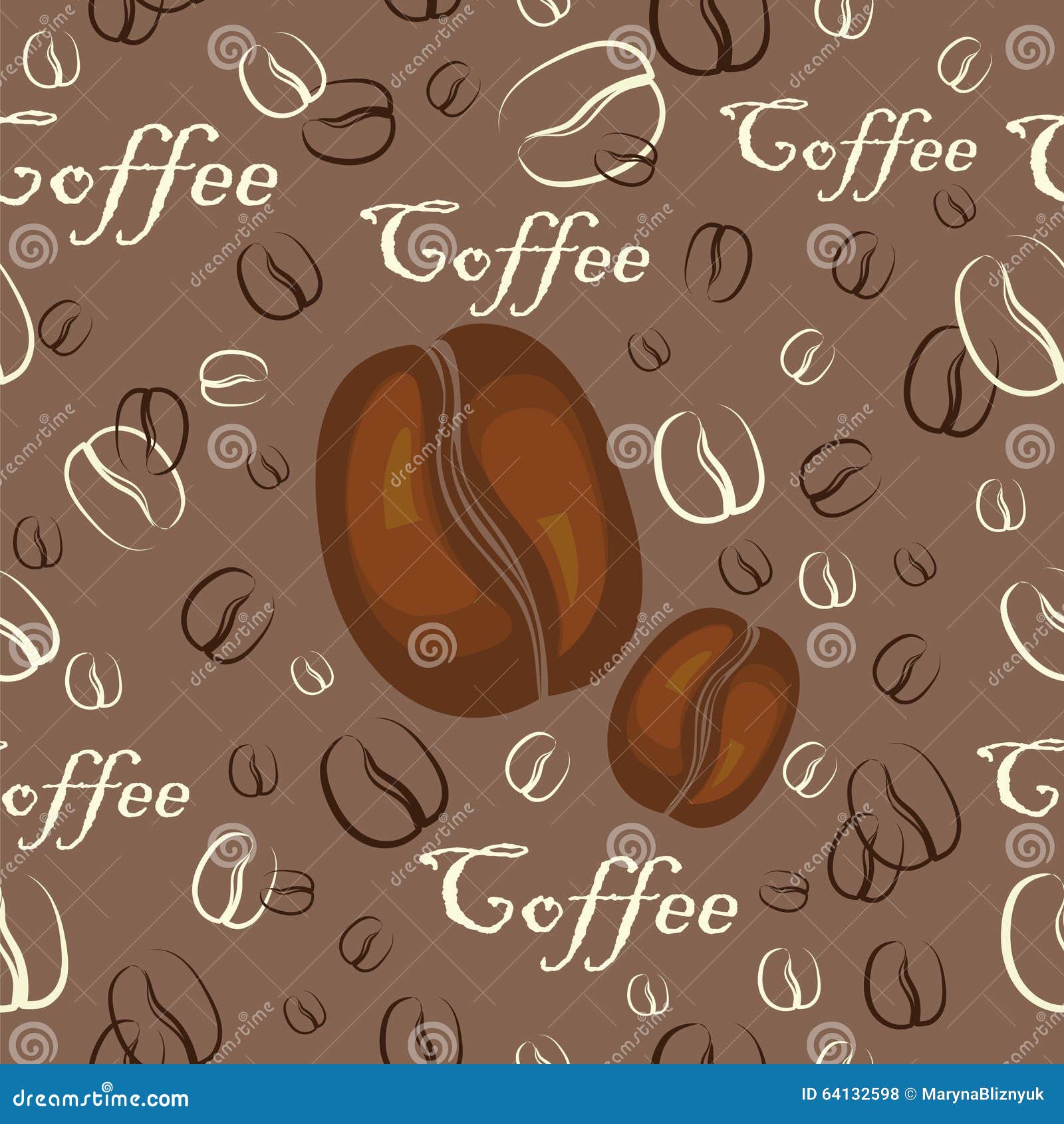 Texture Sans Joint Avec Des Grains De Café Illustration de Vecteur ...