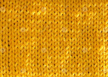 The Texture of the Satin Stitch Pattern is Knitted with Yellow Wool ...