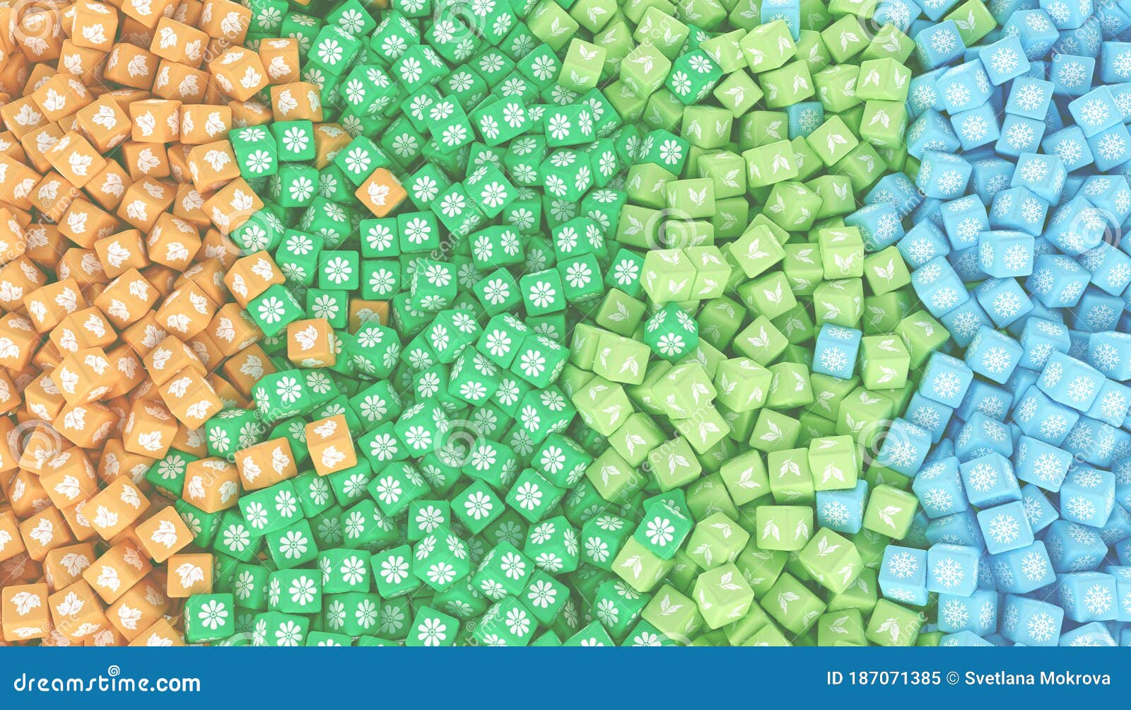 The Texture of Scattered Cubes of Different Colors with Icons ...