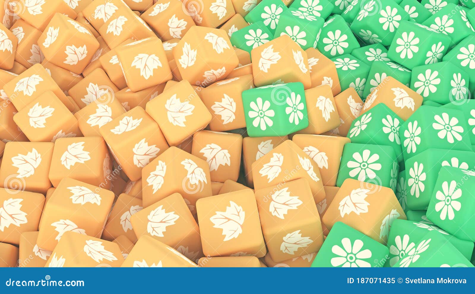 The Texture of Scattered Cubes of Different Colors with Icons ...