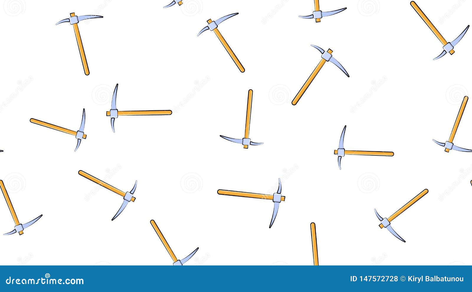 Texture, Seamless Abstract Pattern of Construction Miner Pickaxe with a ...