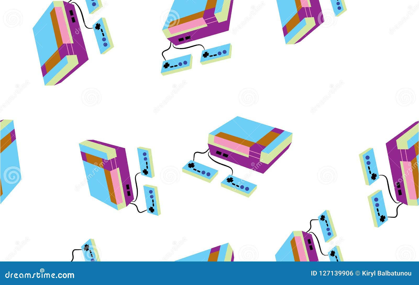 Texture, a Seamless Pattern of Volumetric Isometric Video Game Consoles ...