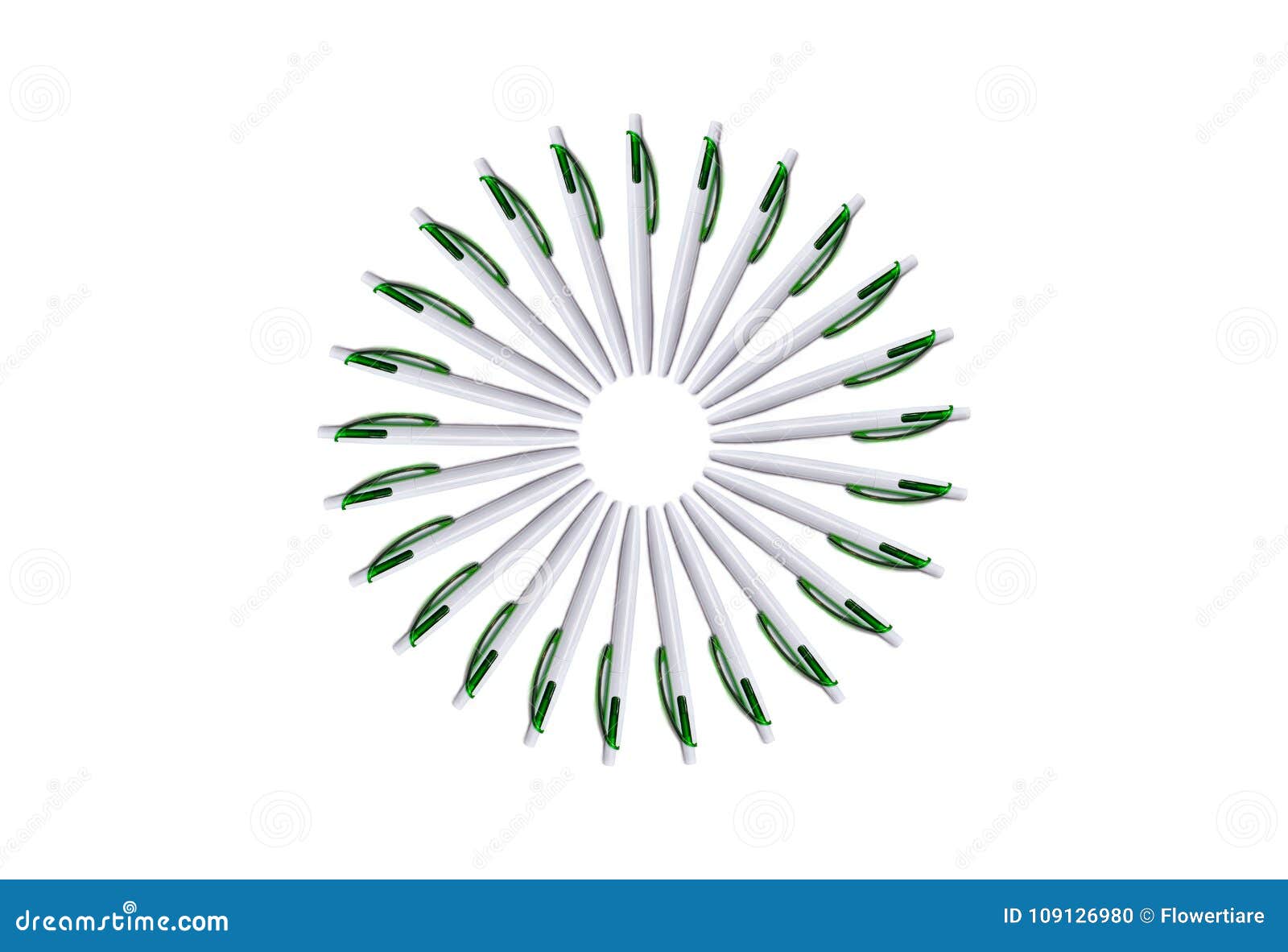 The Texture of a Set of White Pens in the Form of a Circle. Isolated ...