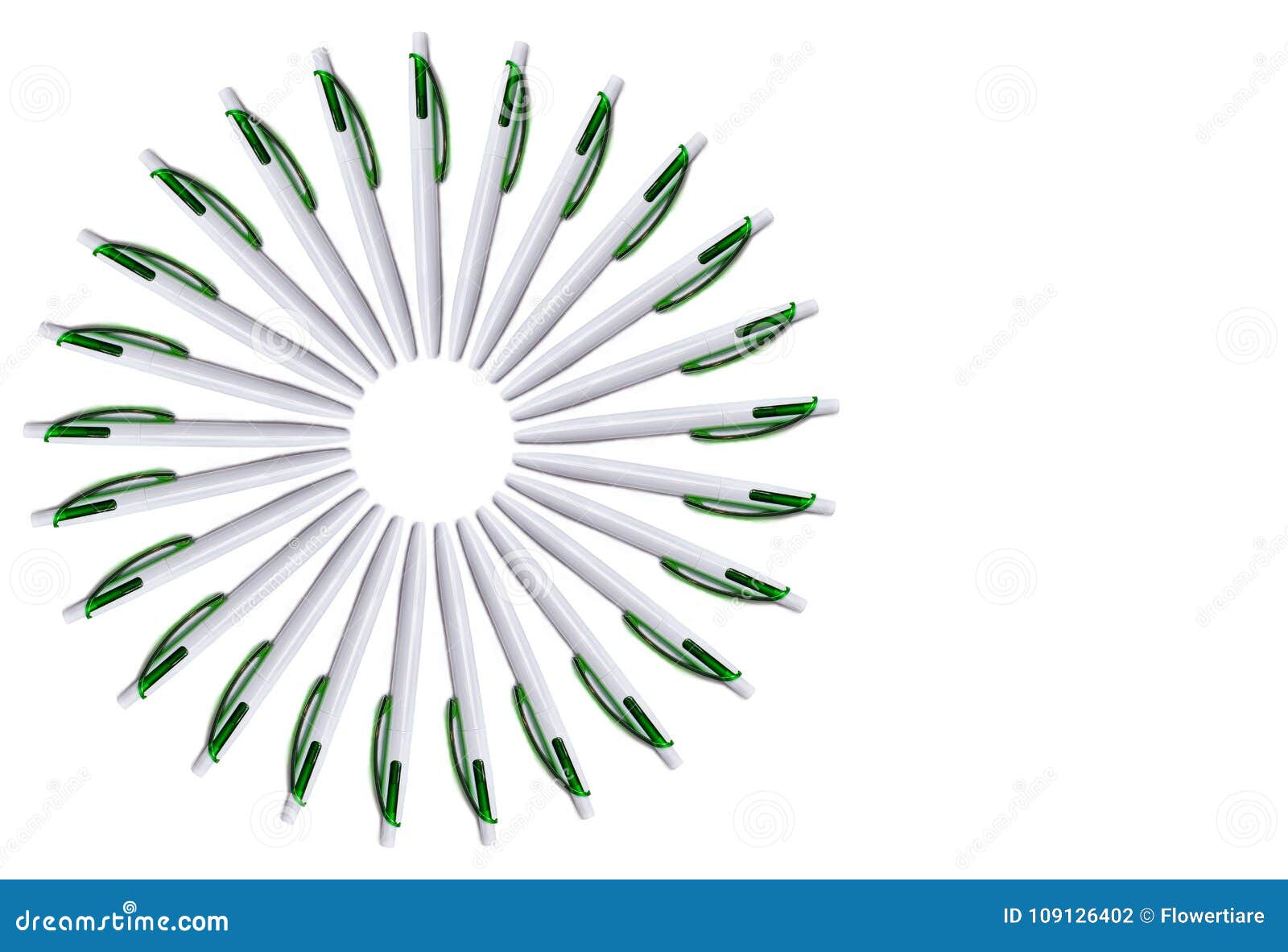 The Texture of a Set of White Pens in the Form of a Circle Stock ...