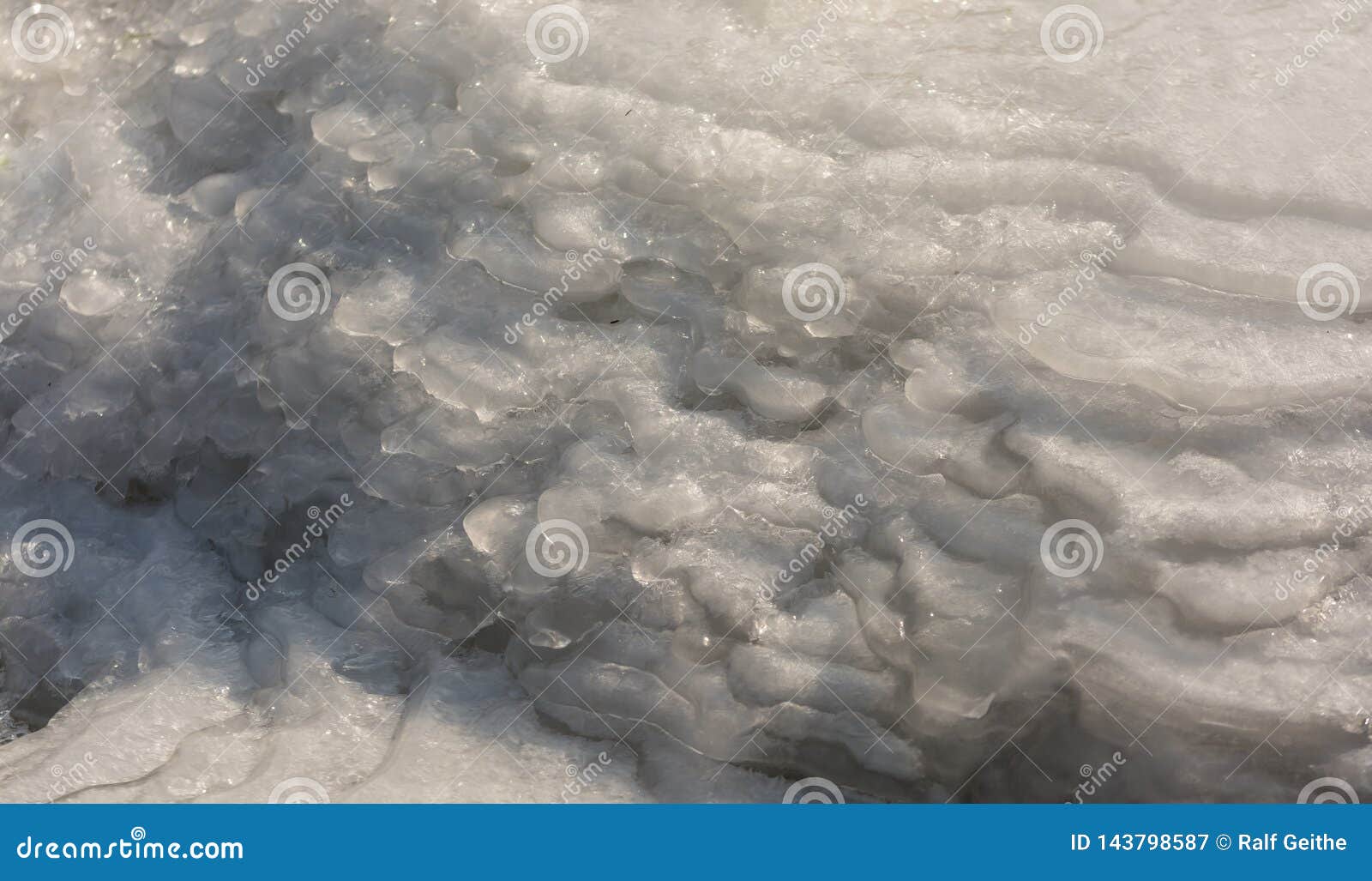 Texture of Several Layers of Frozen Water As a Thick Layer of Ice Stock ...